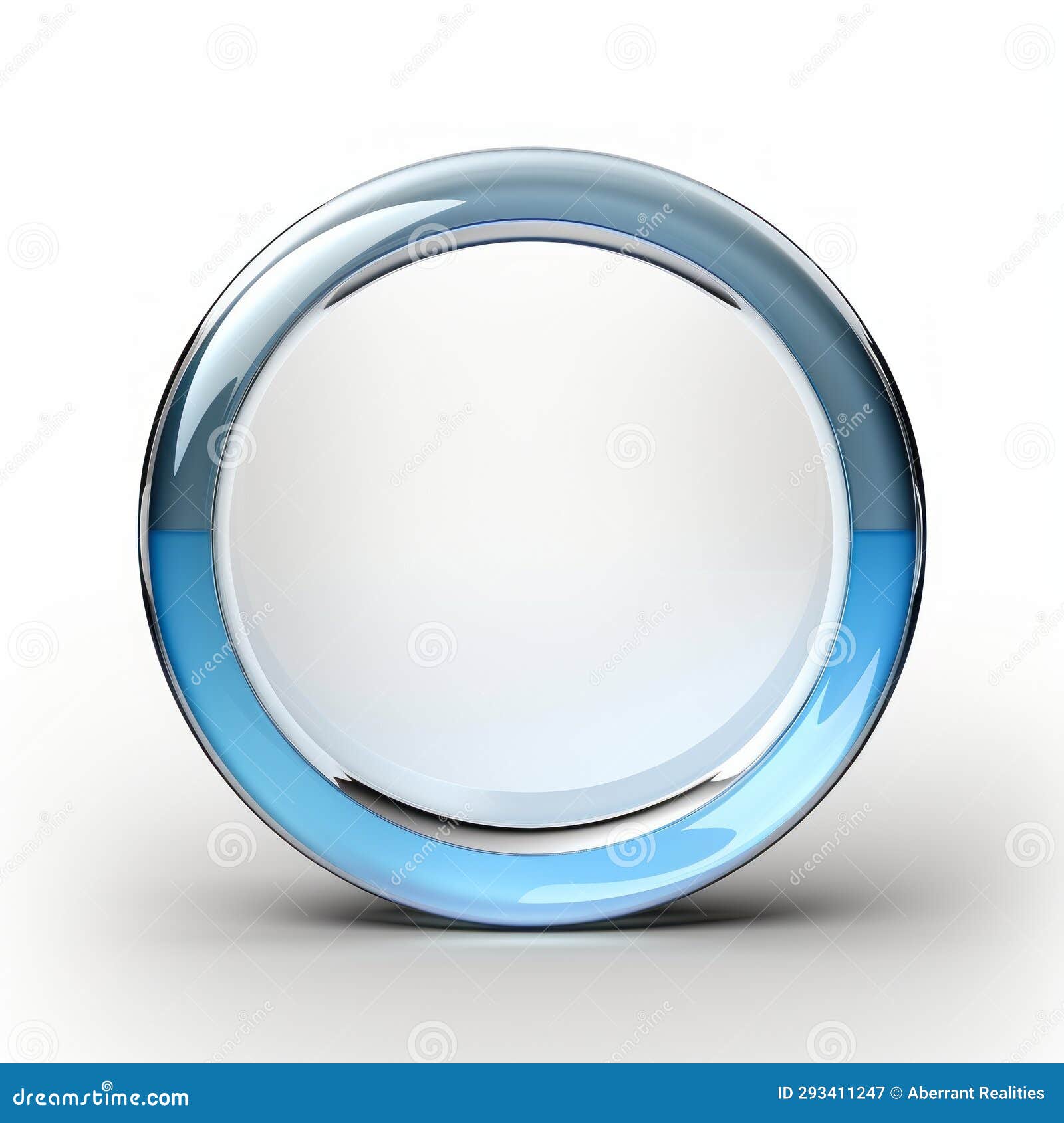 A Shiny Blue Button on a White Background Stock Illustration ...