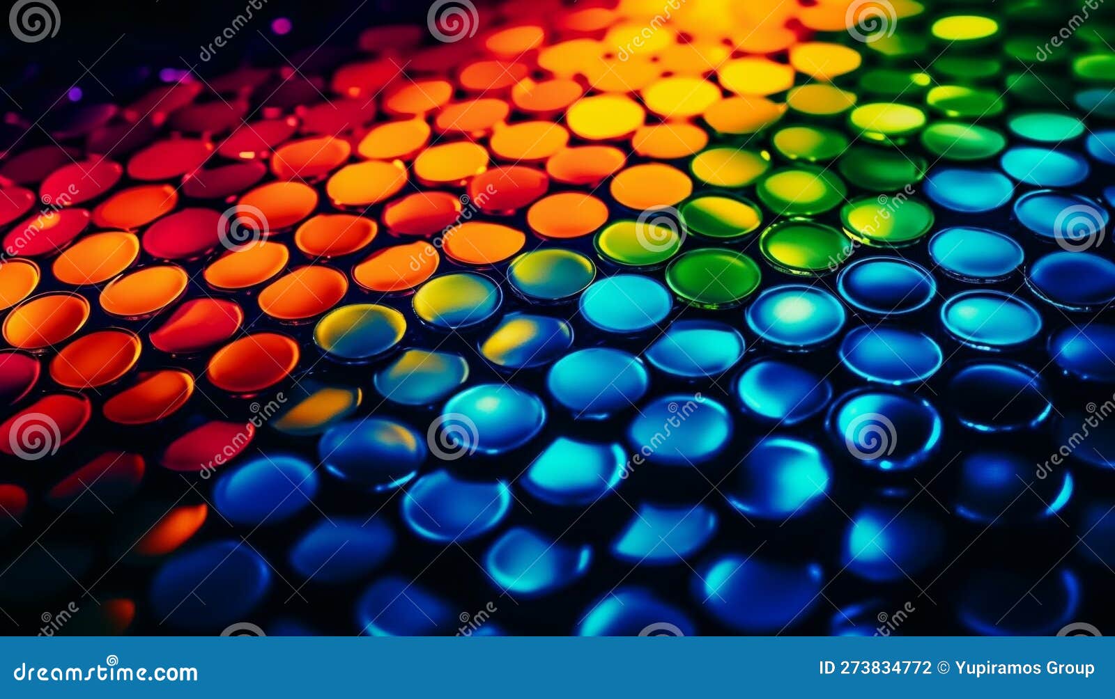 Shiny Blue Circle Decoration, Multi Colored Backdrop Generated by AI ...