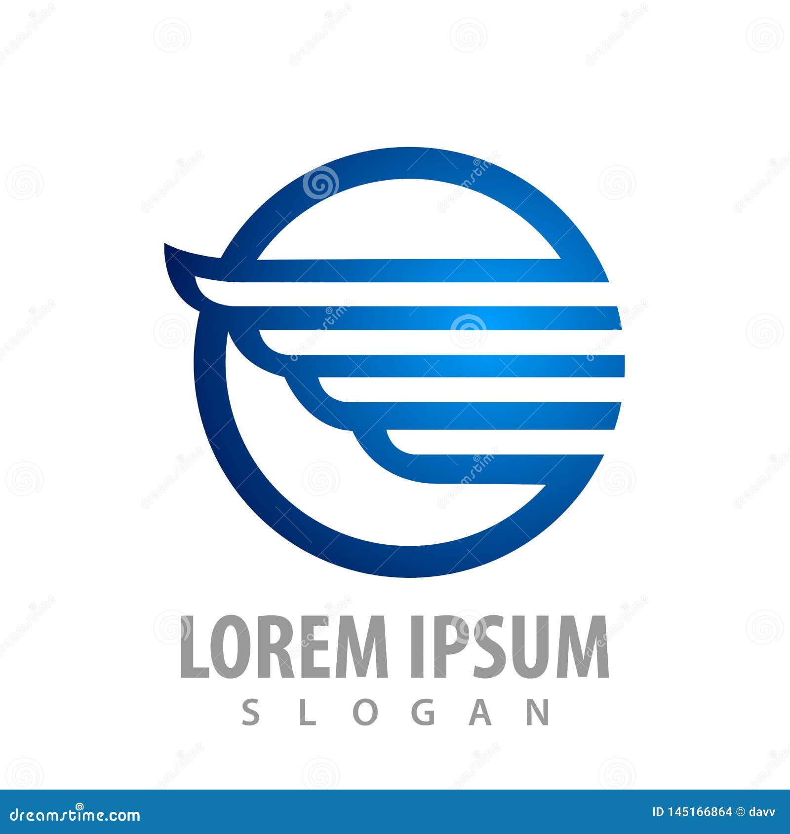Shiny Blue Circle Wing Concept Design. Symbol Graphic Template Element ...