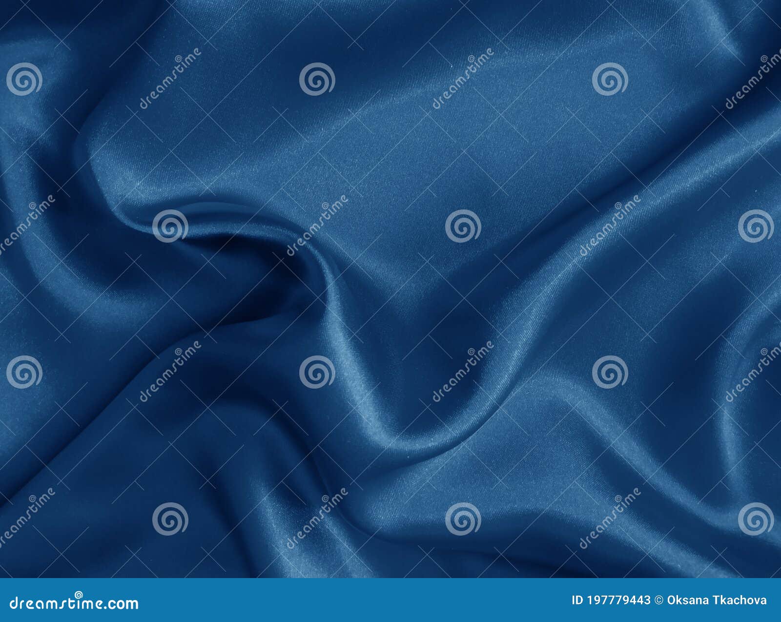Shiny Blue Crumpled Fabric. Wavy Cloth Background Stock Image - Image ...