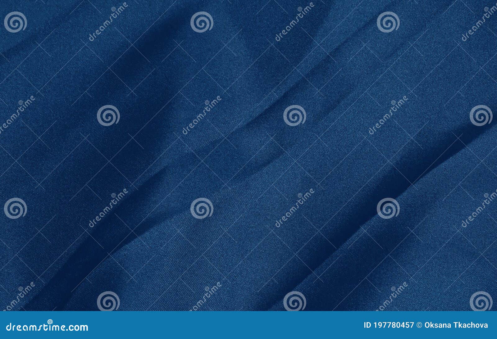 Shiny Blue Crumpled Fabric. Wavy Cloth Background Stock Image - Image ...