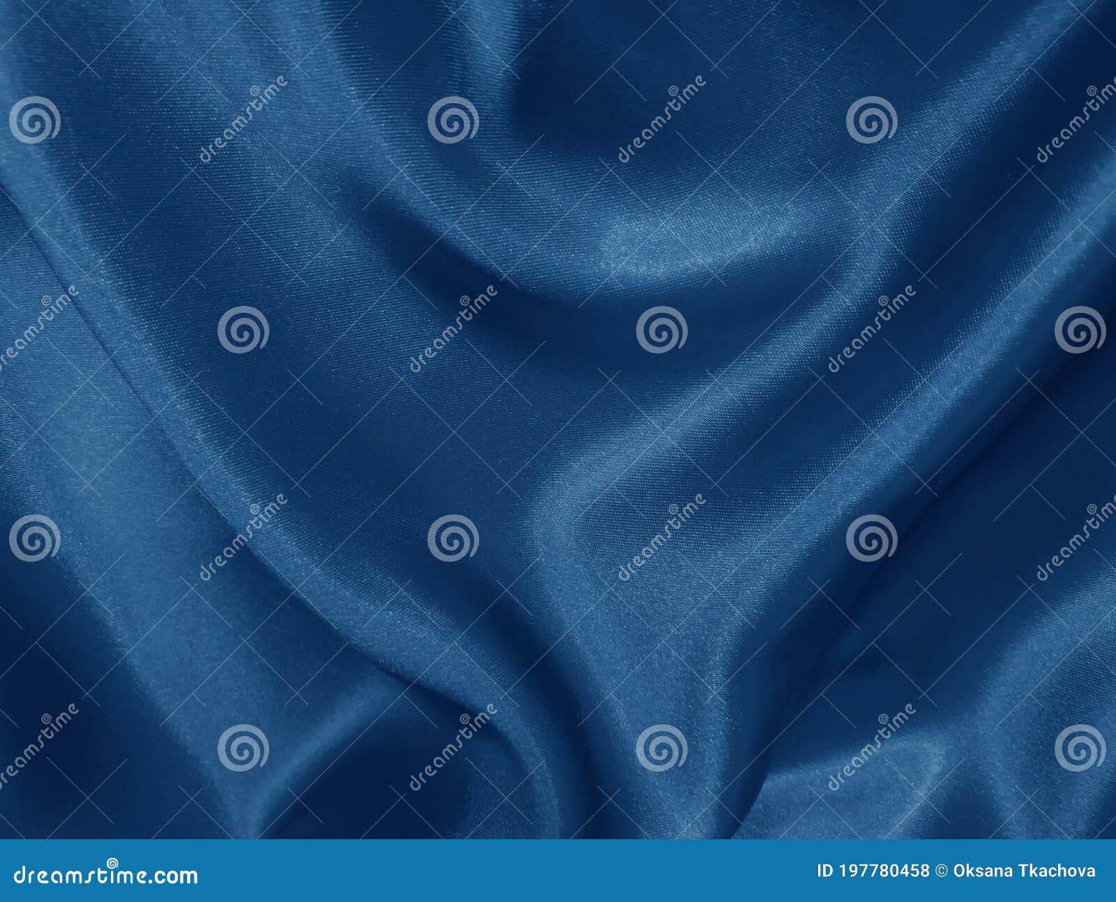 Shiny Blue Crumpled Fabric. Wavy Cloth Background Stock Photo - Image ...