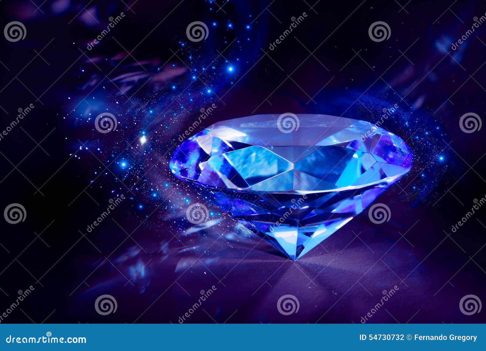 Shiny Blue Diamond on a Black Background Stock Photo - Image of ...