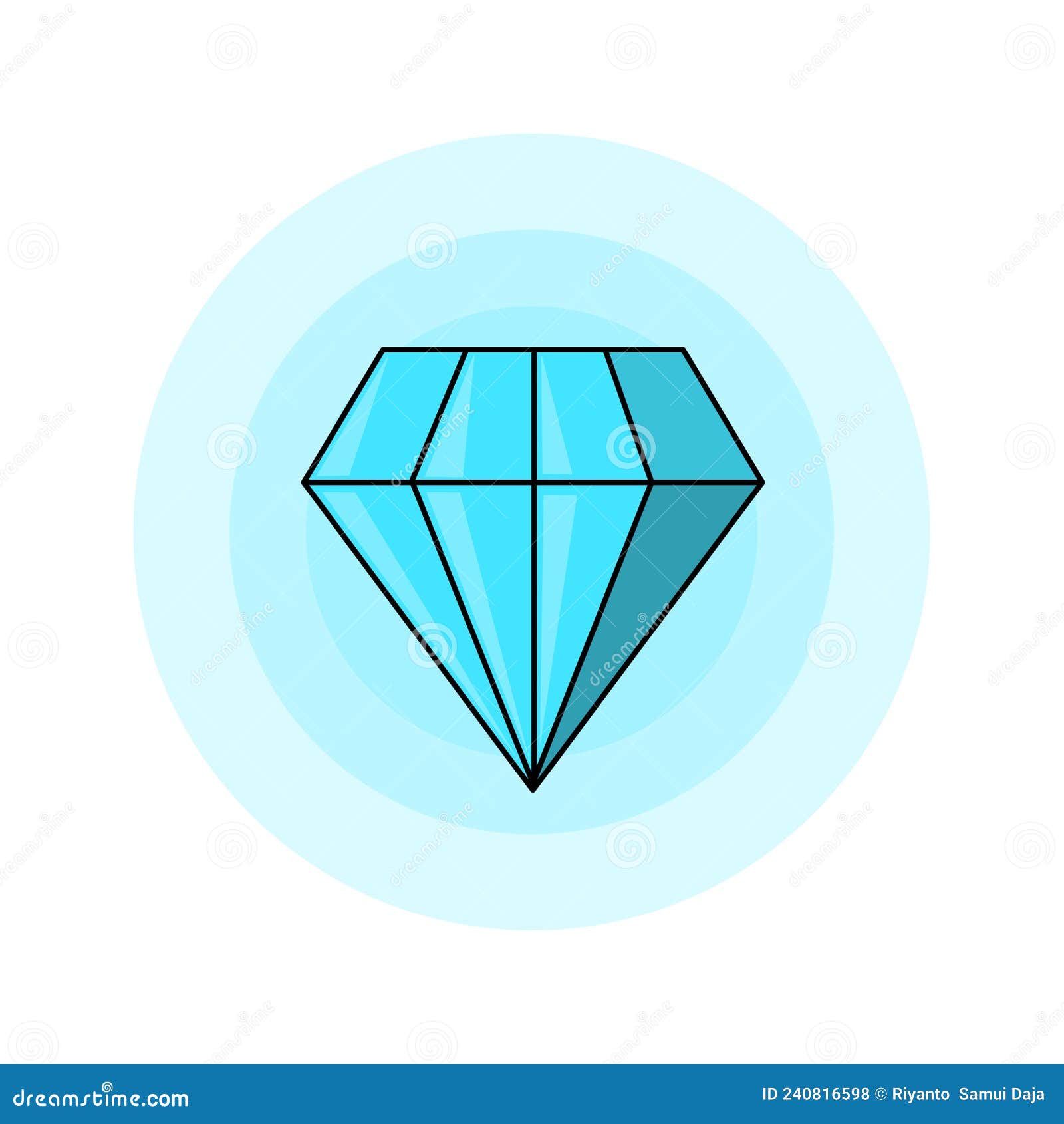 Shiny Blue Diamond Color Illustration Stock Vector - Illustration of ...