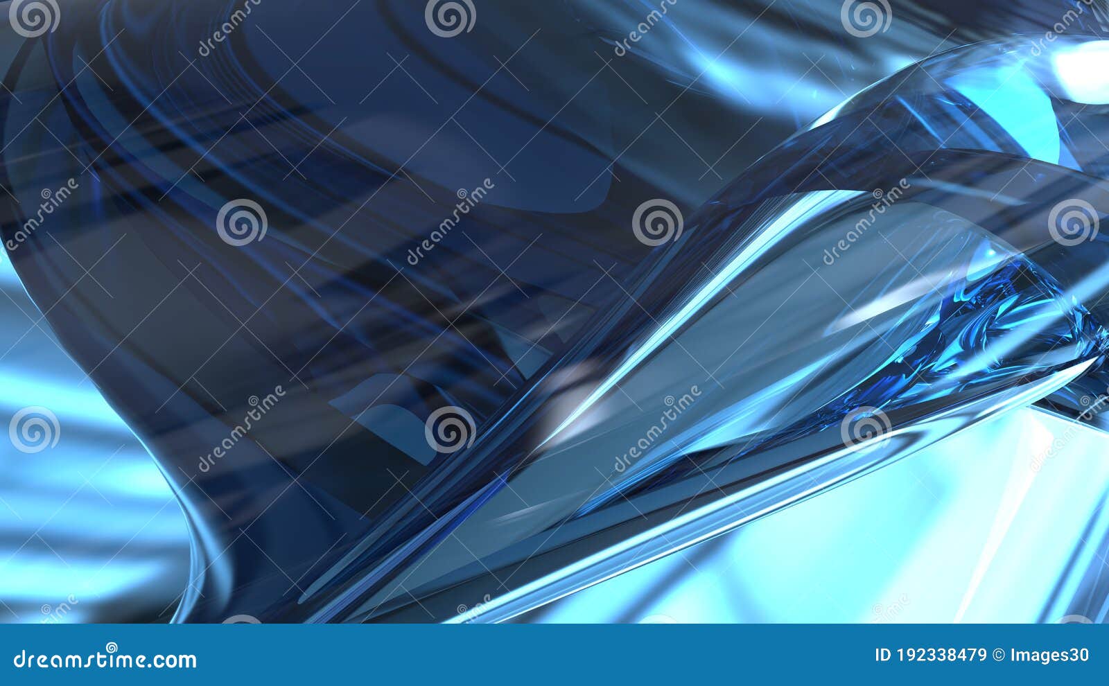 Shiny Blue Glass Wavy Background â€“ Rendering Stock Illustration ...