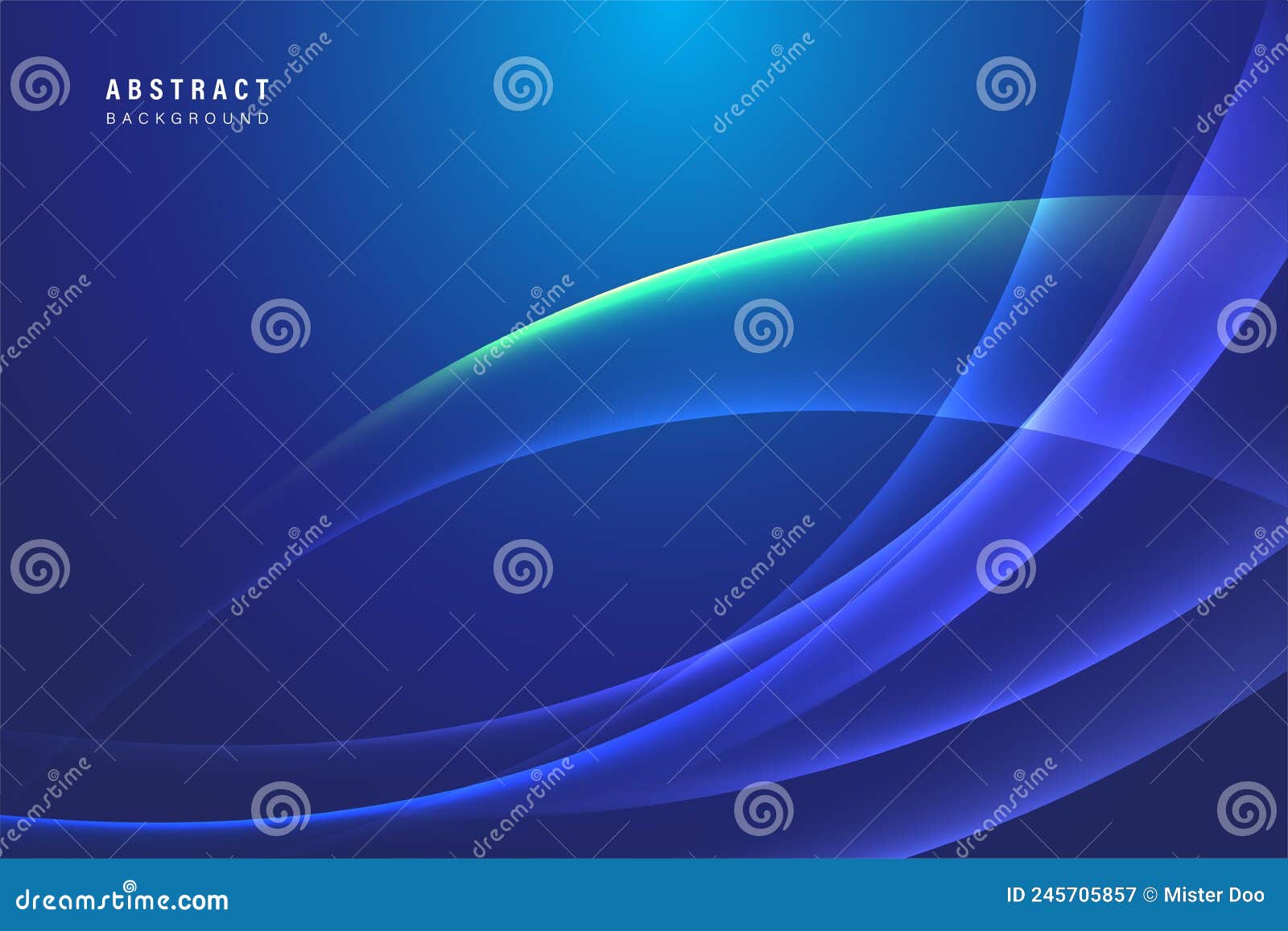 Shiny Blue Gradient Abstract Background with Wavy Shape Vector Stock ...