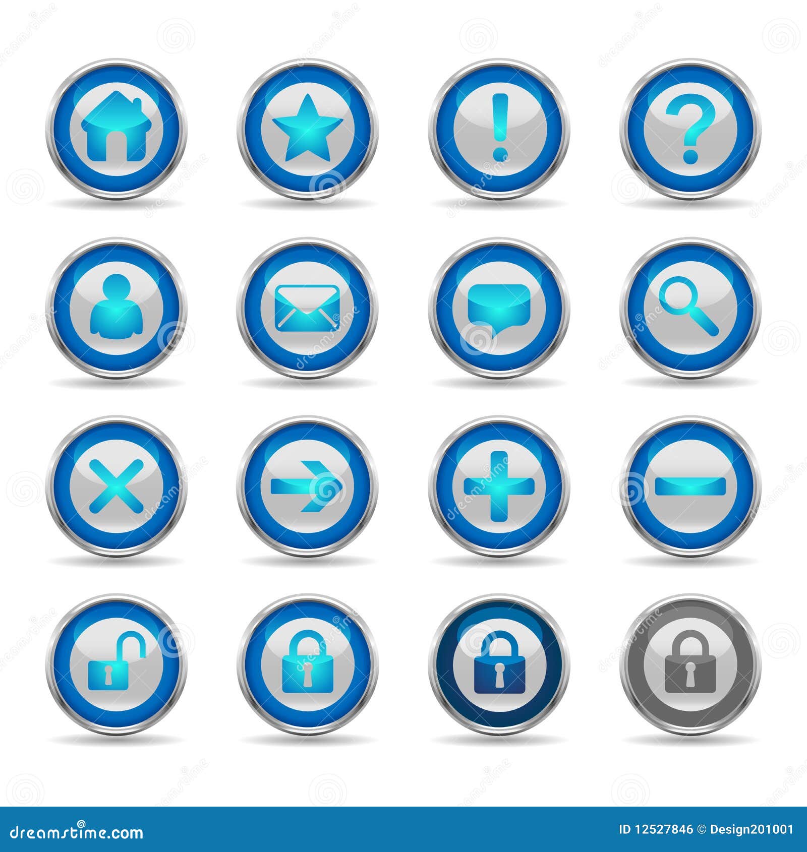 Shiny Blue Icons Set 1 - Web Stock Vector - Illustration of blue, buddy ...