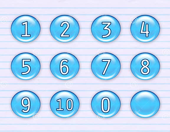 Shiny blue number icons stock illustration. Illustration of paper ...