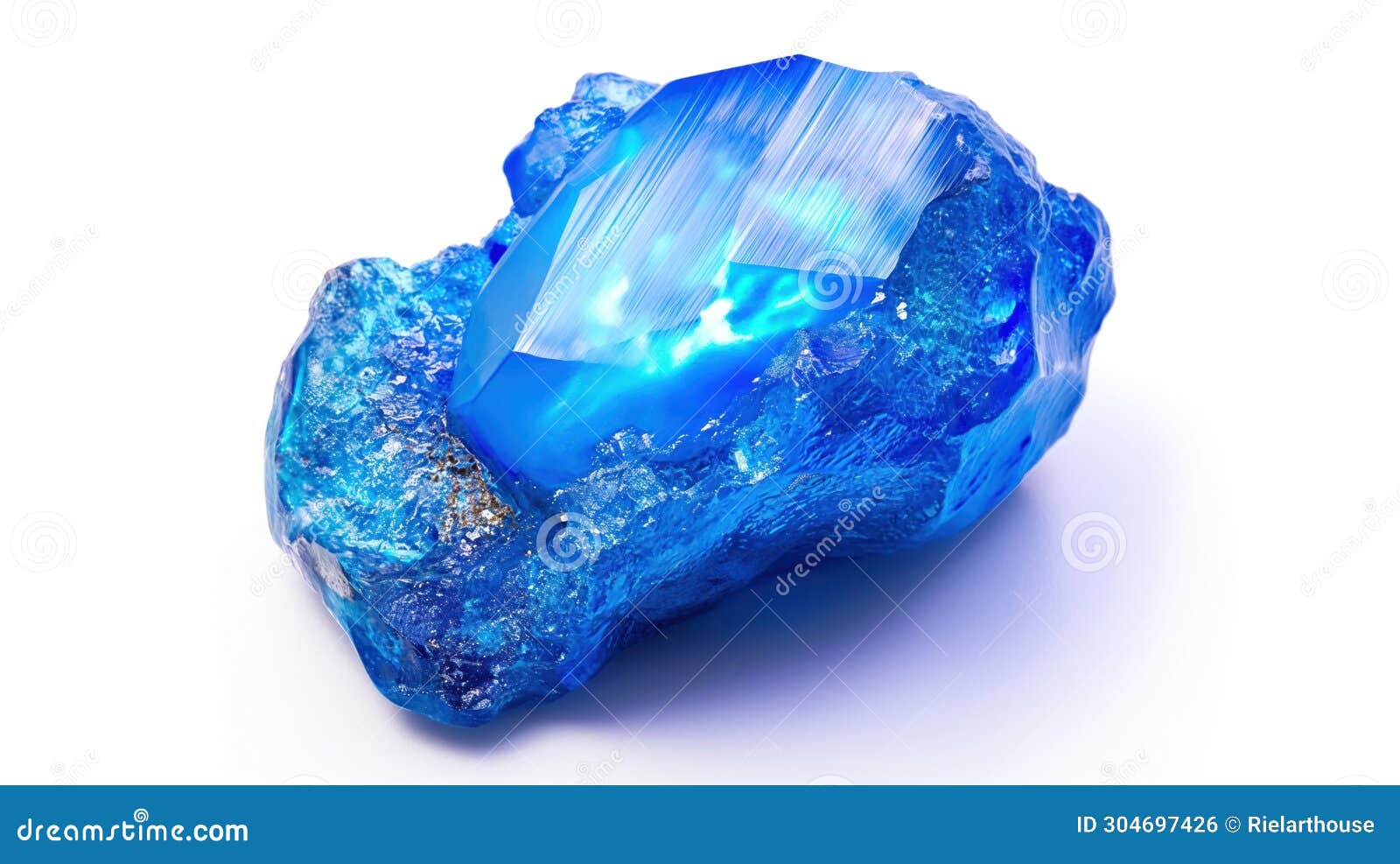 Shiny Blue Opal Gemstone on White Background Stock Illustration ...