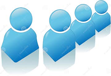Shiny Blue People Symbol Icon Set Stock Vector - Illustration of icons ...