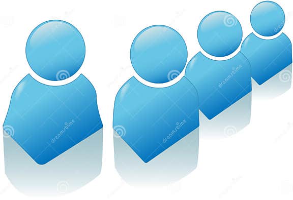 Shiny Blue People Symbol Icon Set Stock Vector - Illustration of icons ...