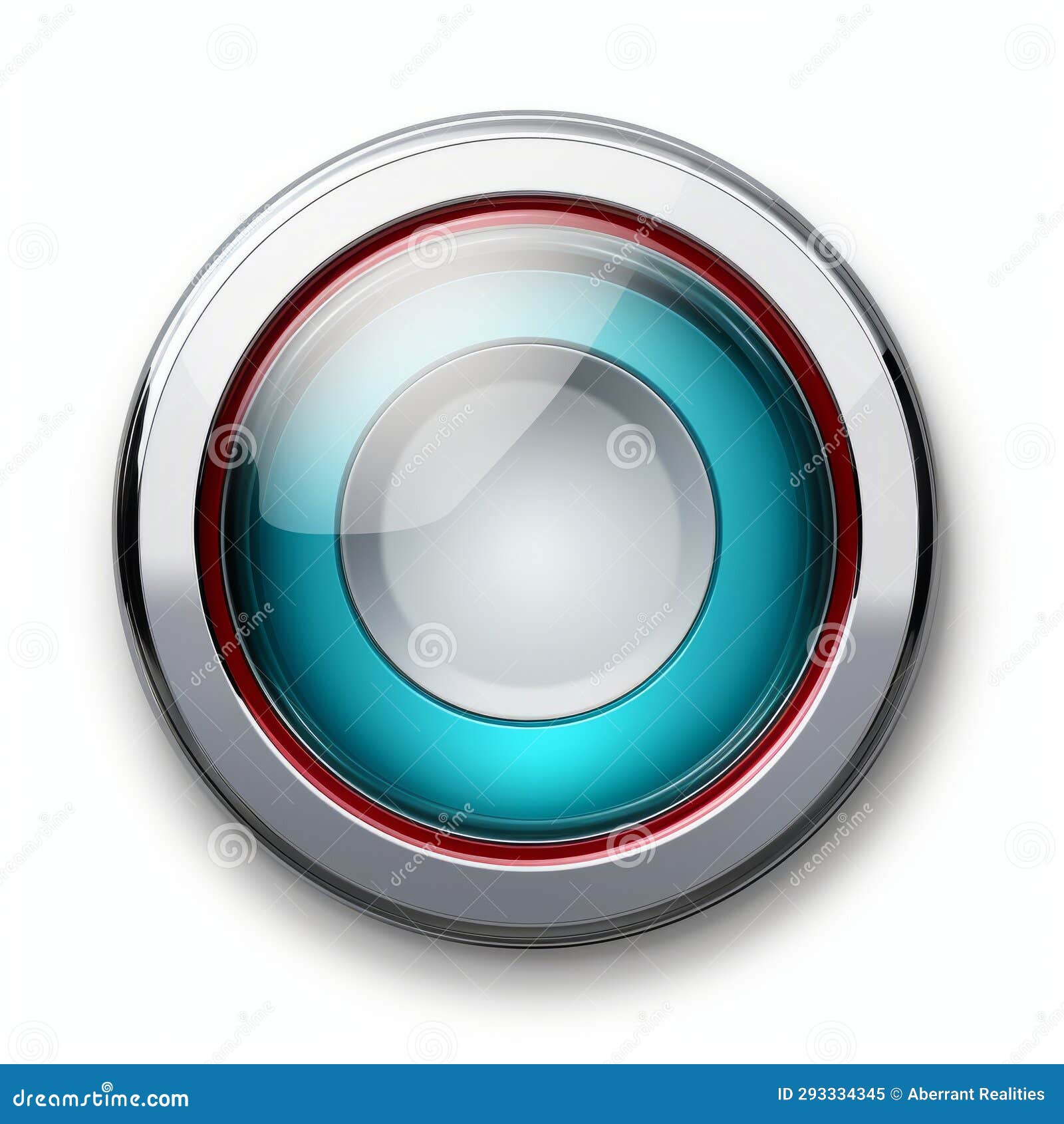 A Shiny Blue and Red Button on a White Background Stock Illustration ...
