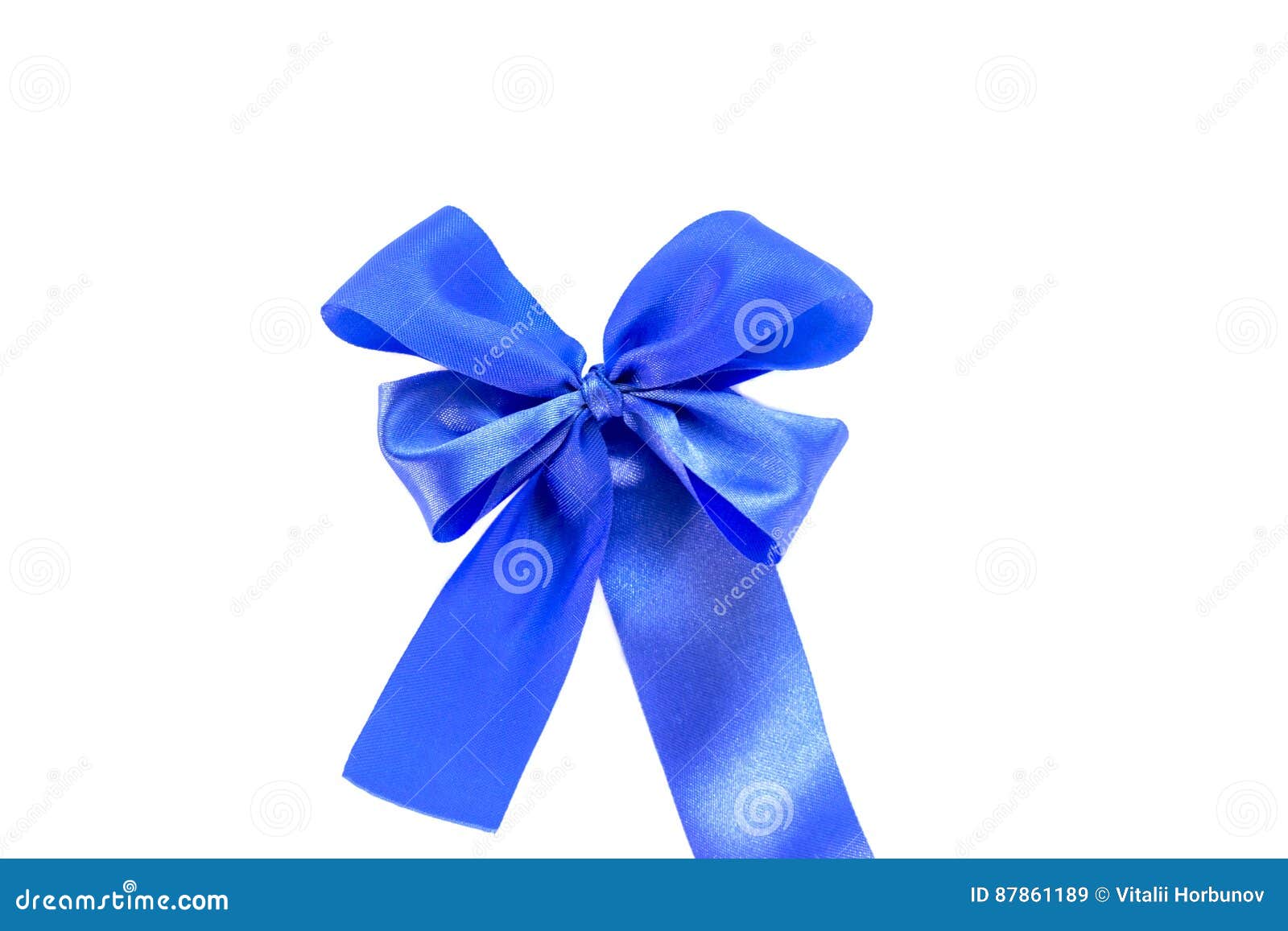 Shiny Blue Satin Ribbon on White Background Stock Image - Image of ...