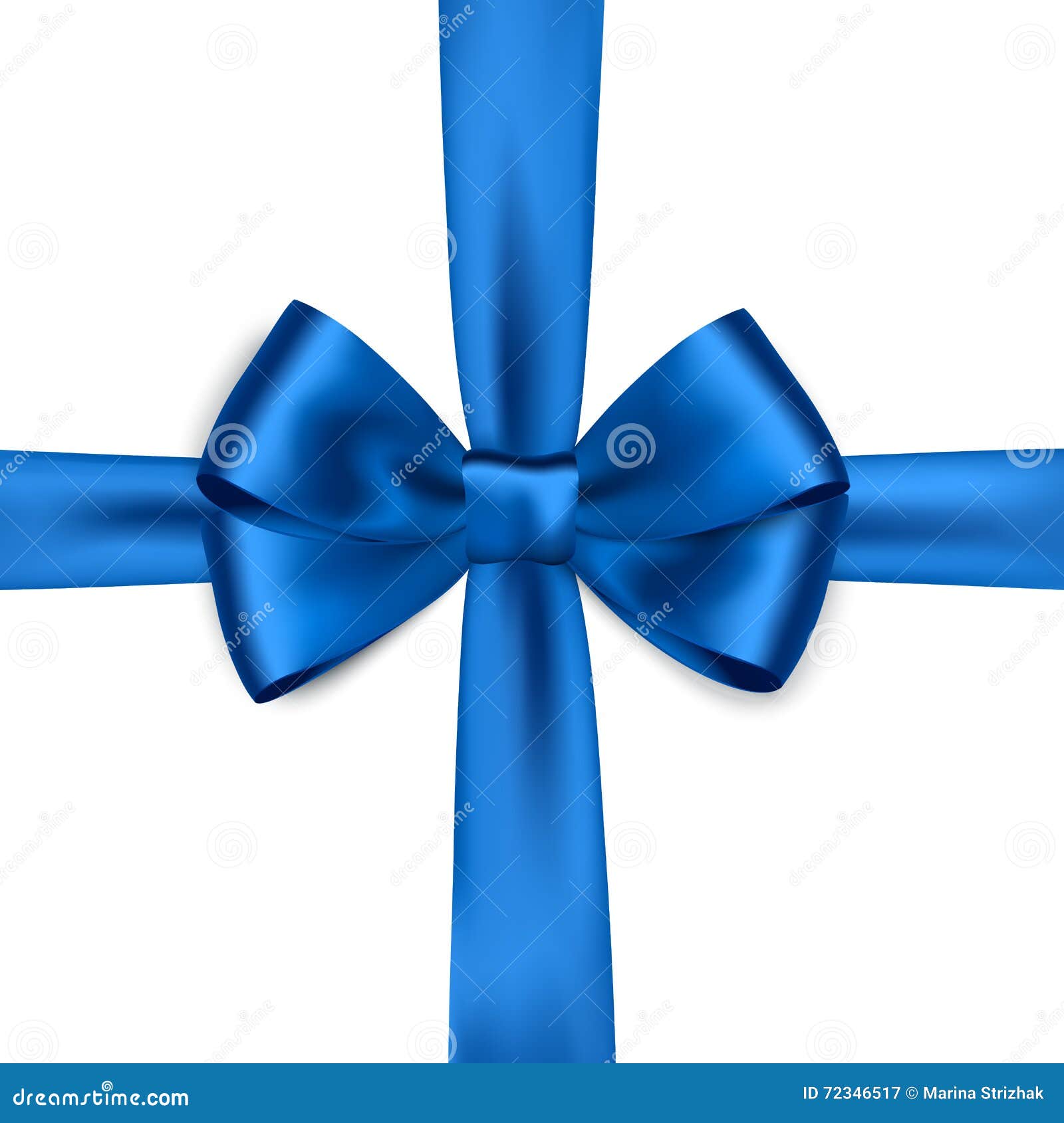 Shiny Blue Satin Ribbon on White Background Stock Vector - Illustration ...