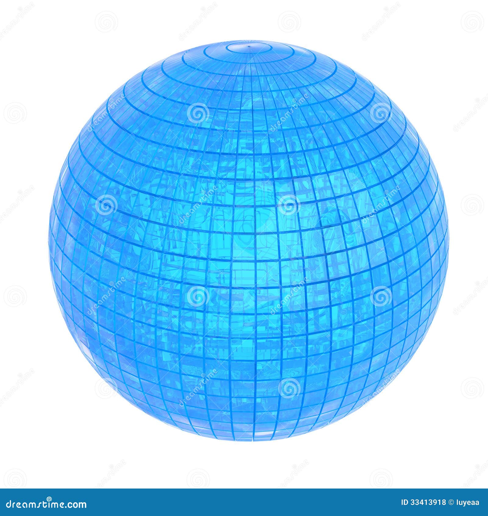 Shiny blue sphere, 3D stock illustration. Illustration of idea - 33413918