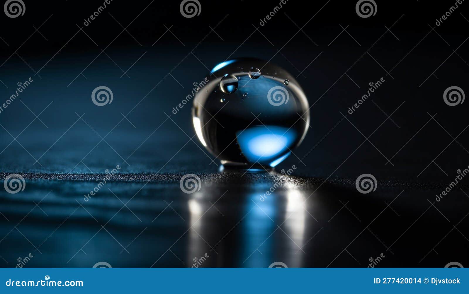 Shiny Blue Sphere Reflects World Map Abstractly Generated by AI Stock ...