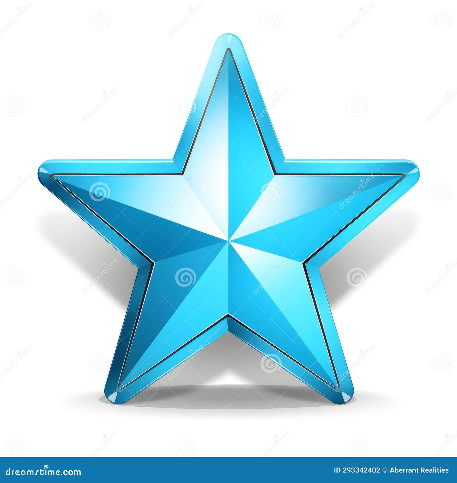 A Shiny Blue Star Icon on a White Background Stock Illustration ...