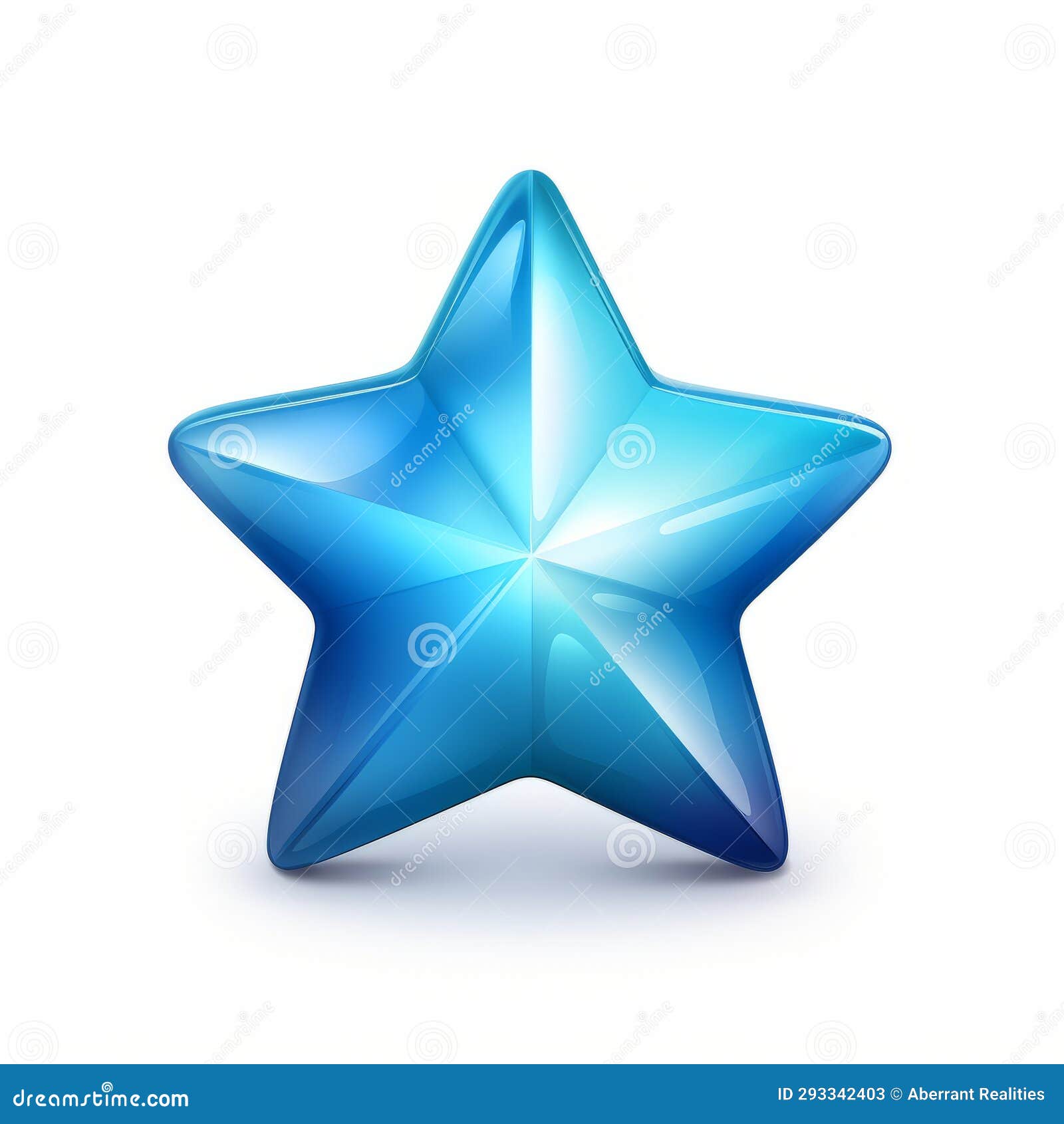A Shiny Blue Star Icon on a White Background Stock Illustration ...