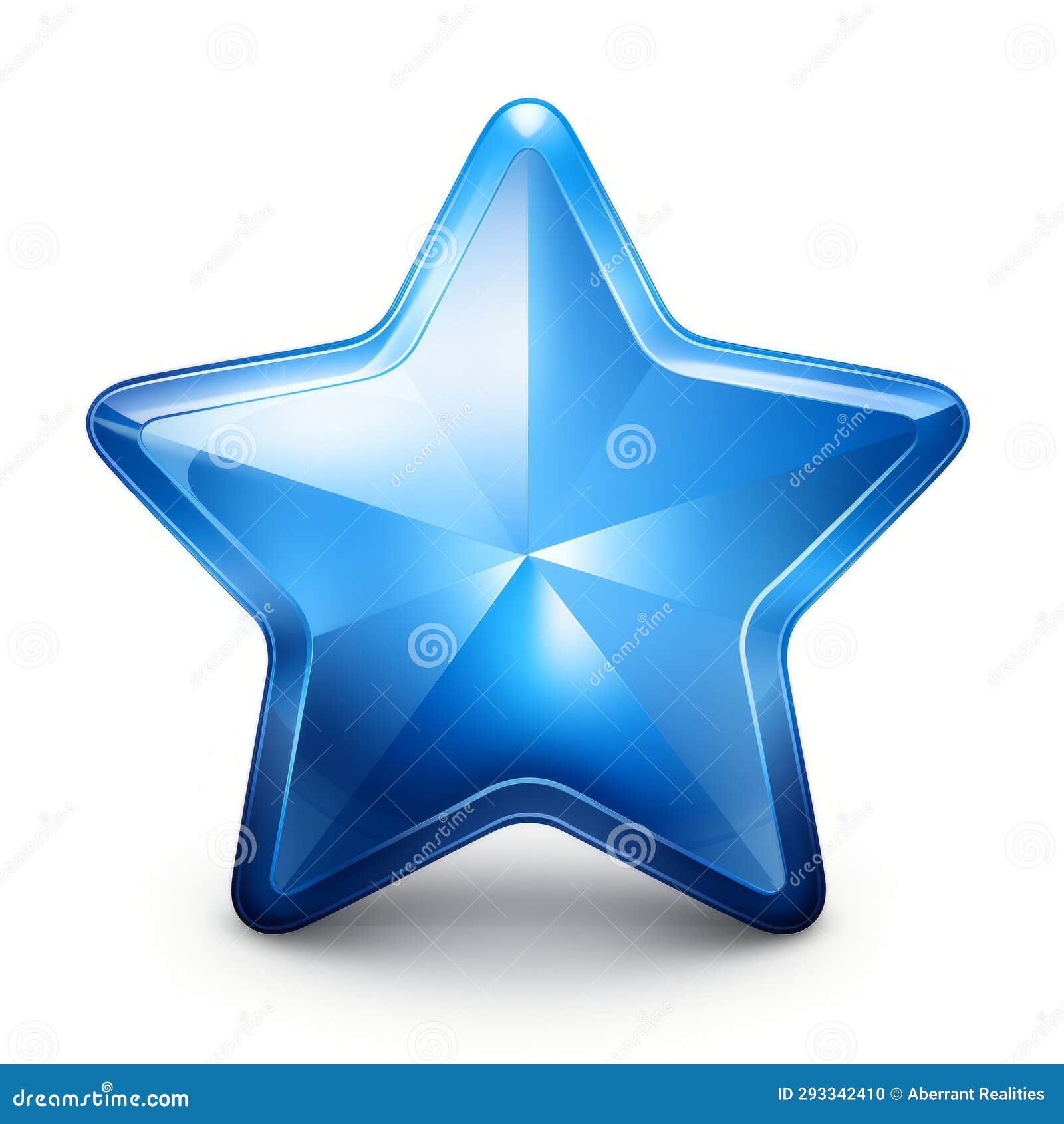 A Shiny Blue Star Icon on a White Background Stock Illustration ...