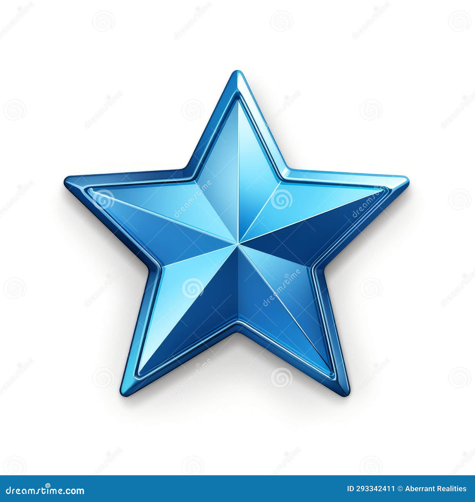 A Shiny Blue Star Icon on a White Background Stock Illustration ...