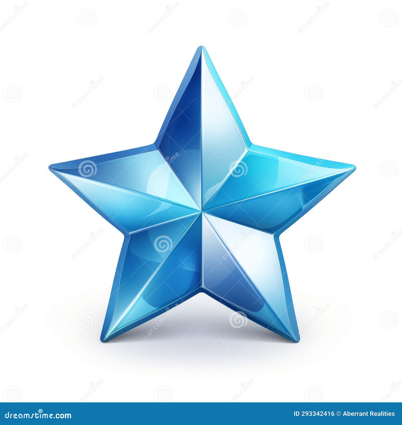 A Shiny Blue Star Icon on a White Background Stock Illustration ...