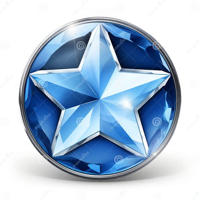 A Shiny Blue Star Icon on a White Background Stock Illustration ...