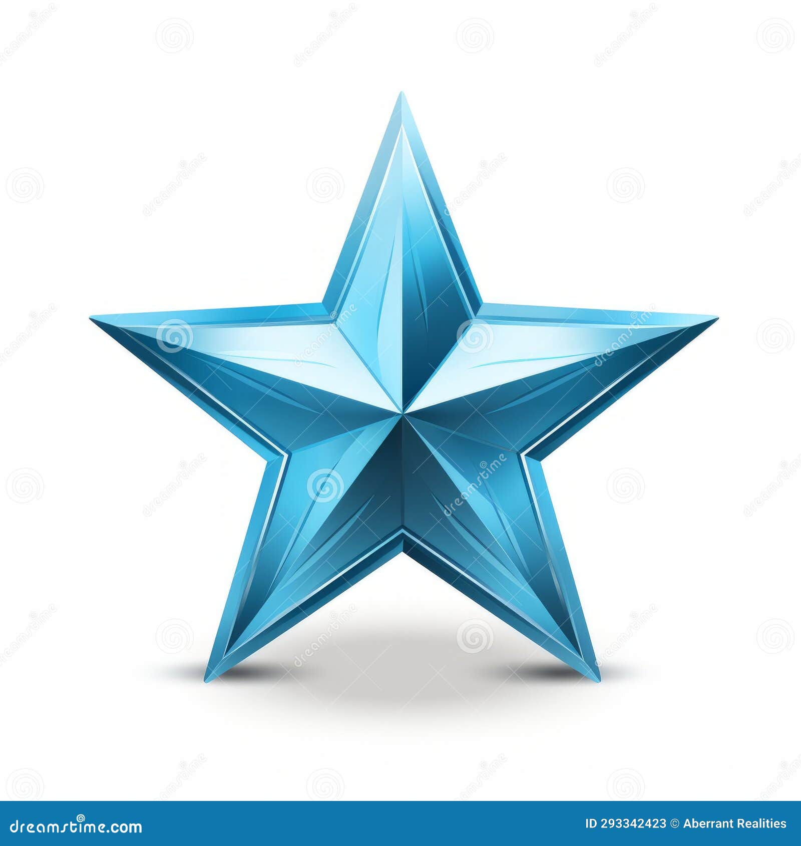 A Shiny Blue Star on a White Background Stock Illustration ...