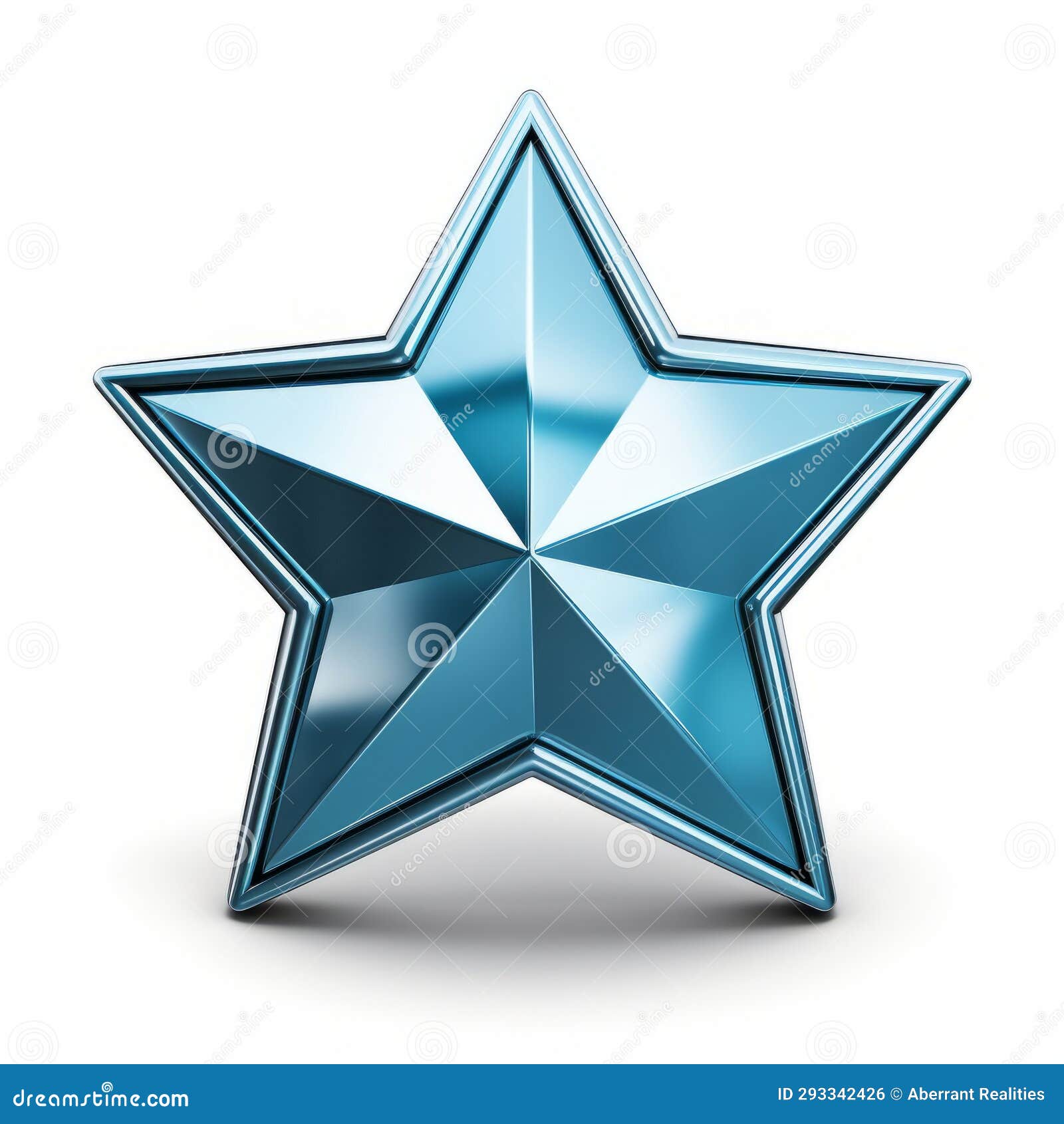 A Shiny Blue Star on a White Background Stock Illustration ...