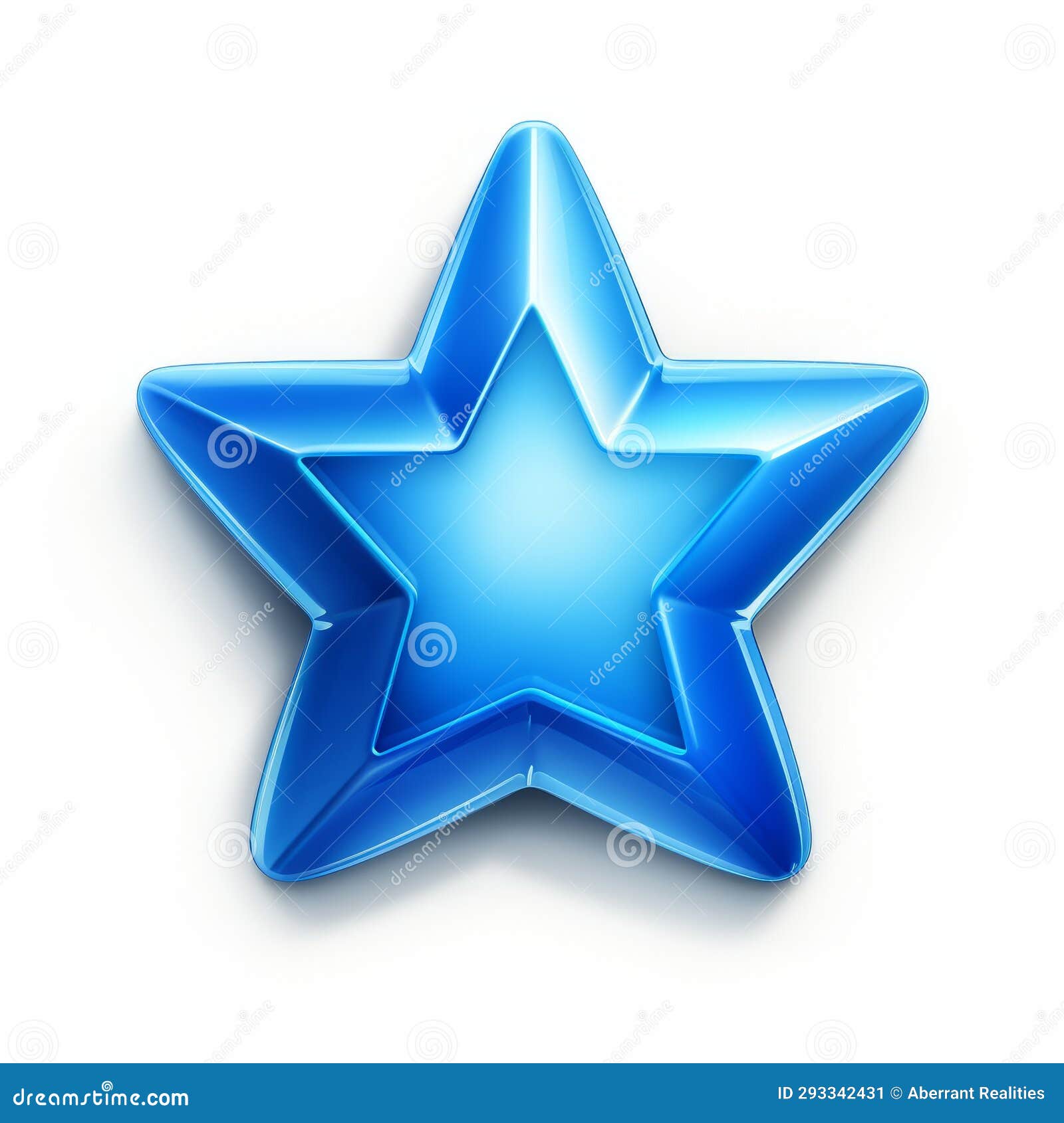 A Shiny Blue Star on a White Background Stock Illustration ...
