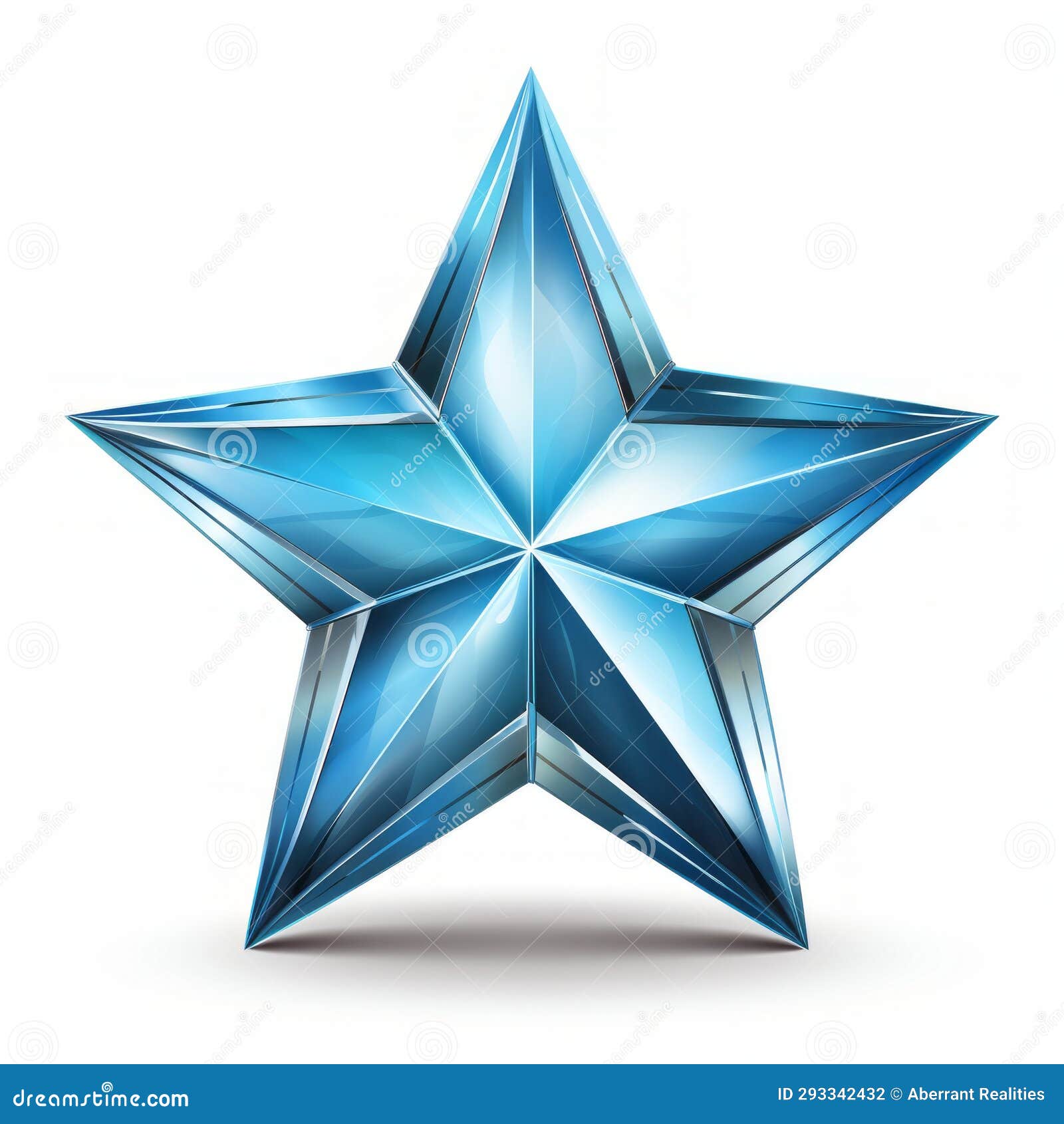 A Shiny Blue Star on a White Background Stock Illustration ...