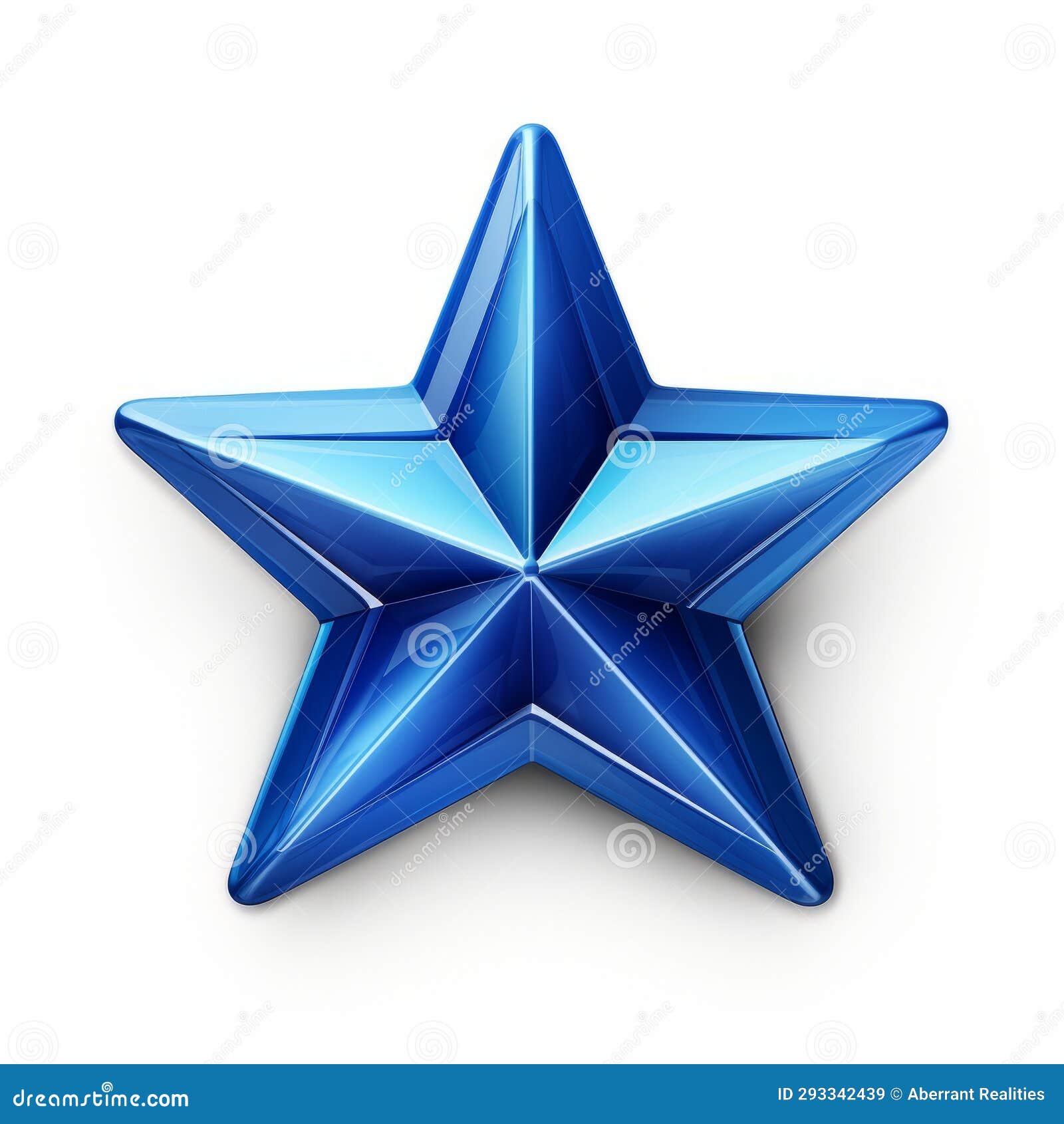 A Shiny Blue Star on a White Background Stock Illustration ...