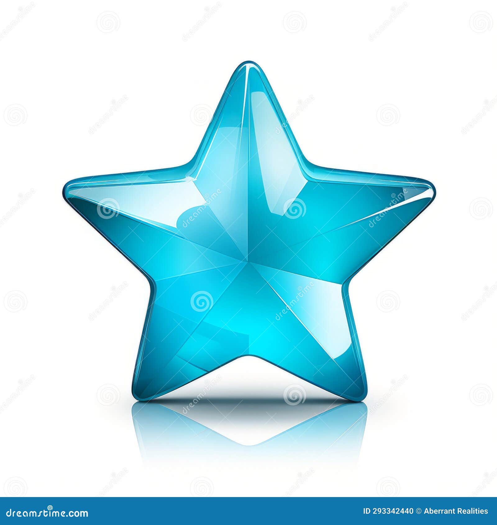 A Shiny Blue Star on a White Background Stock Illustration ...
