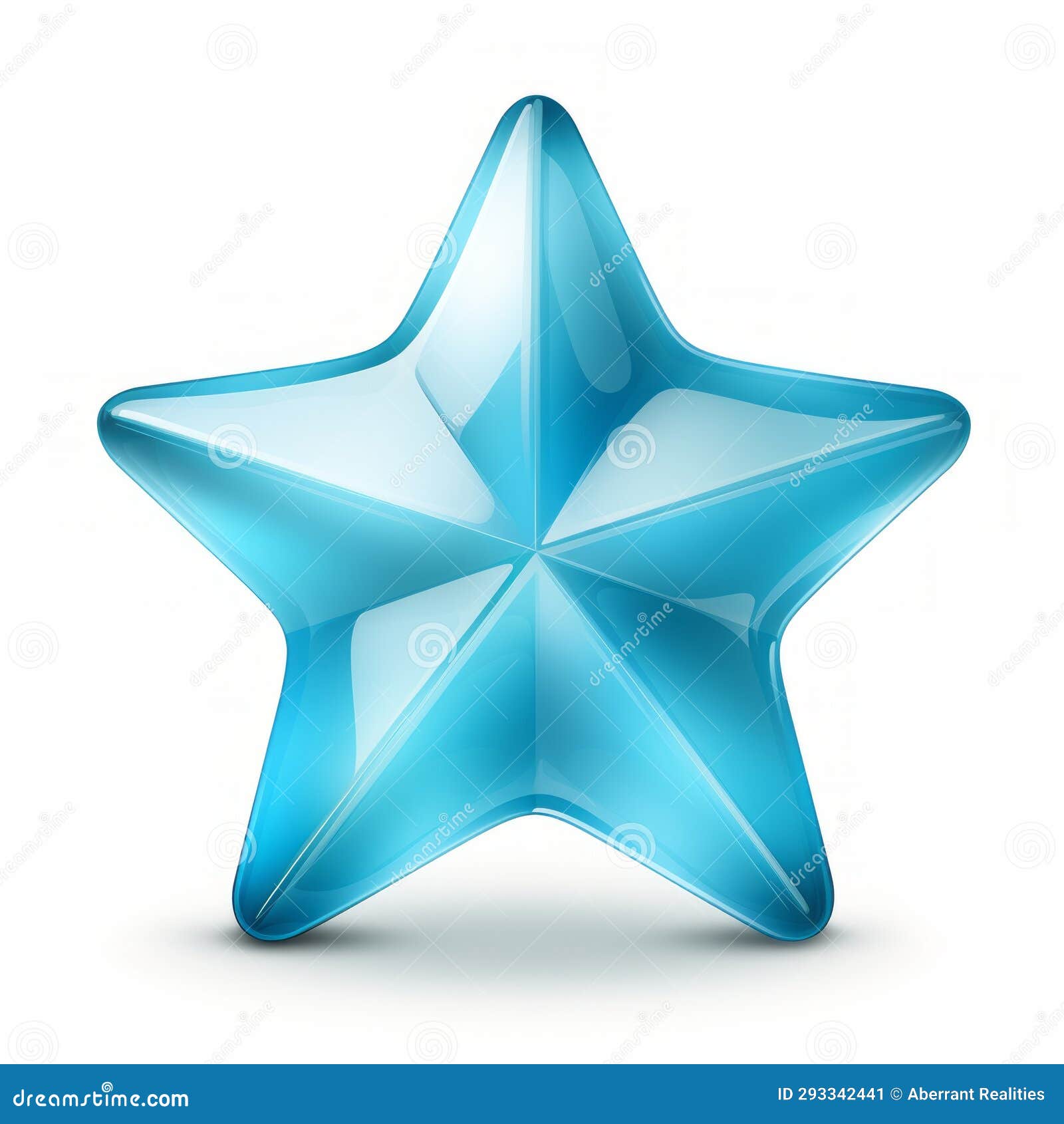 A Shiny Blue Star on a White Background Stock Illustration ...
