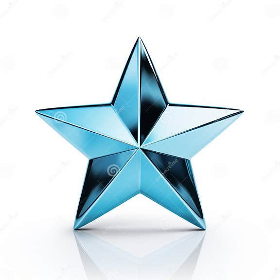 A Shiny Blue Star on a White Background Stock Illustration ...