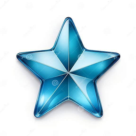 A Shiny Blue Star on a White Background Stock Illustration ...