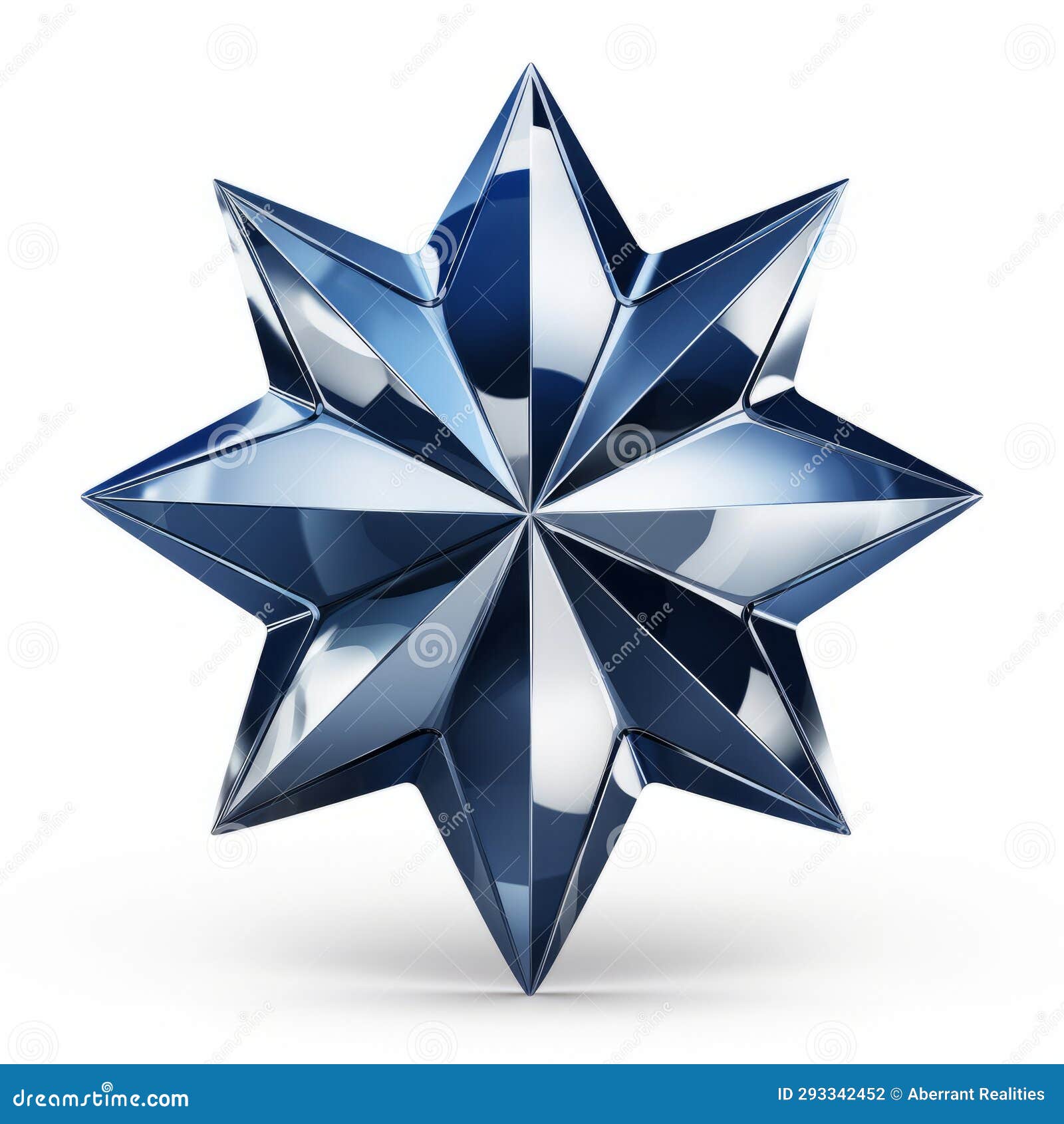 A Shiny Blue Star on a White Background Stock Illustration ...
