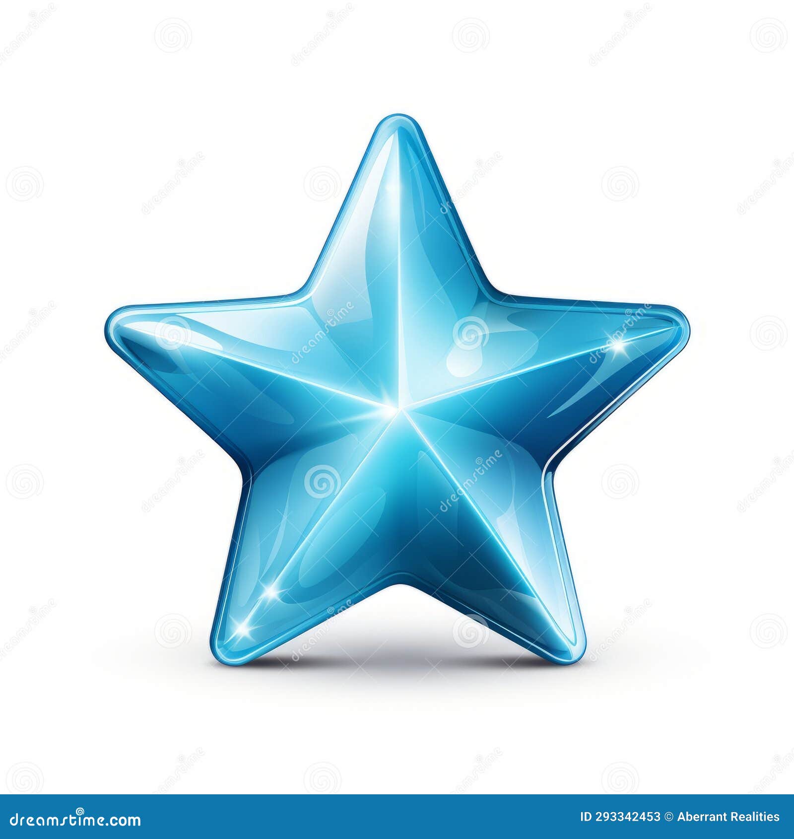A Shiny Blue Star on a White Background Stock Illustration ...