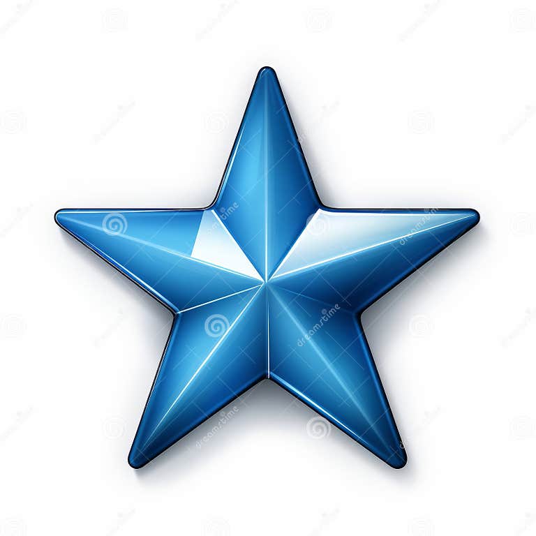 A Shiny Blue Star on a White Background Stock Illustration ...