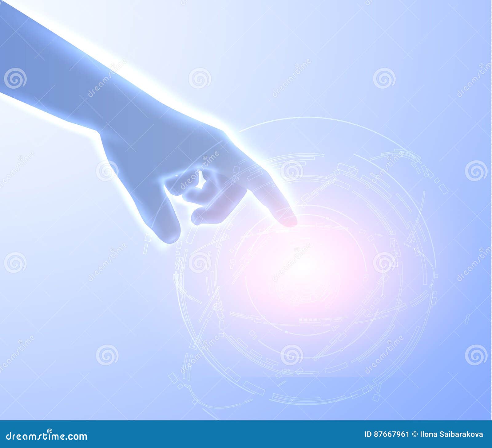 Shiny Blue Technology Background Stock Vector - Illustration of finger ...