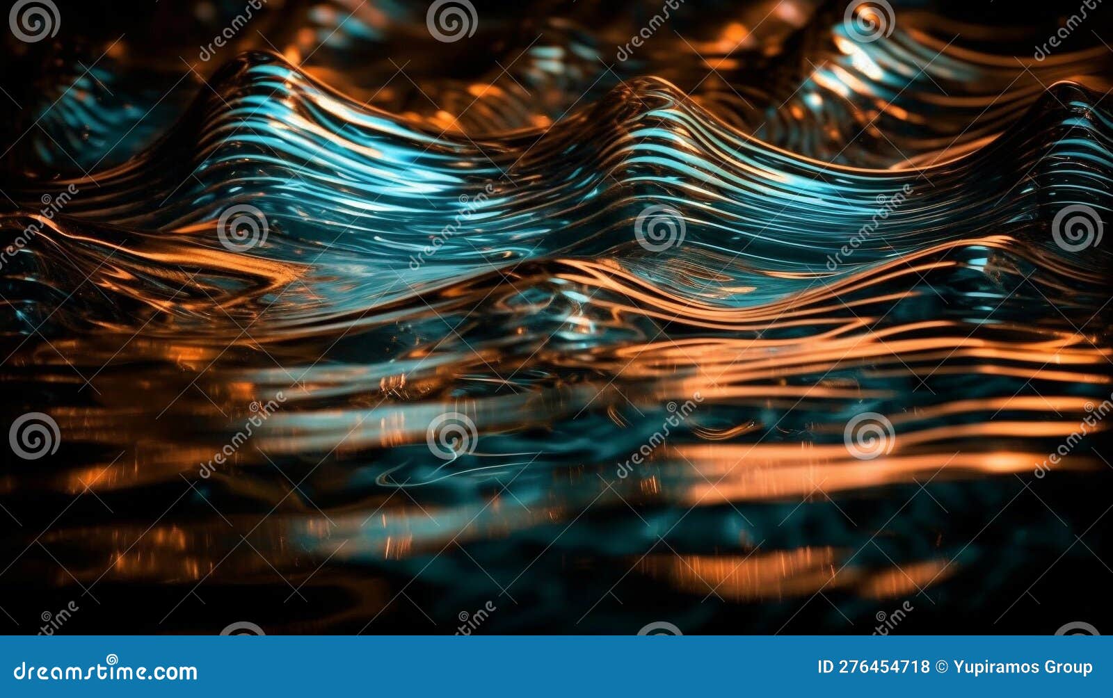 Shiny Blue Wave Pattern Reflects Nature Motion Generated by AI Stock ...