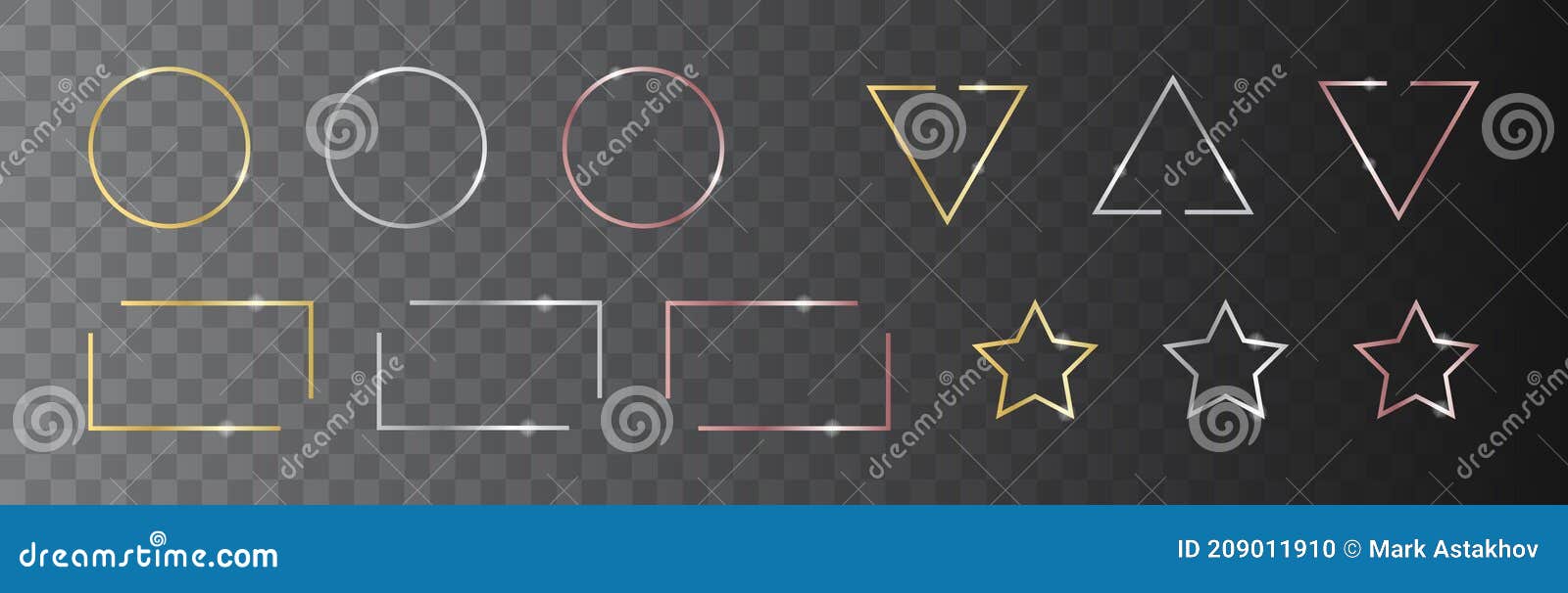 Shiny Border Frame Collection. Vector Illustration Stock Vector ...