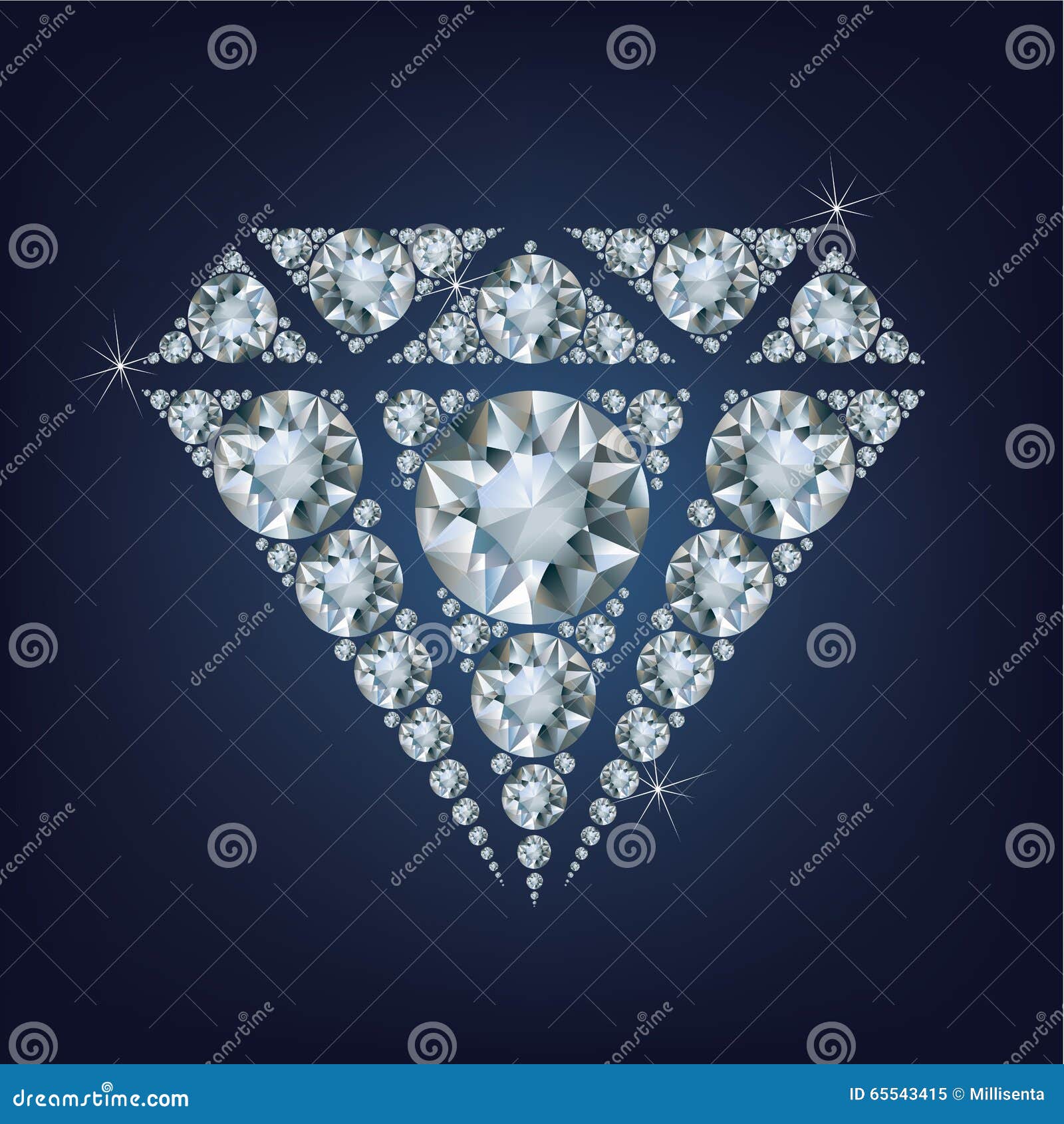 Shiny Bright Diamond Symbol Made a Lot of Diamonds Stock Vector ...