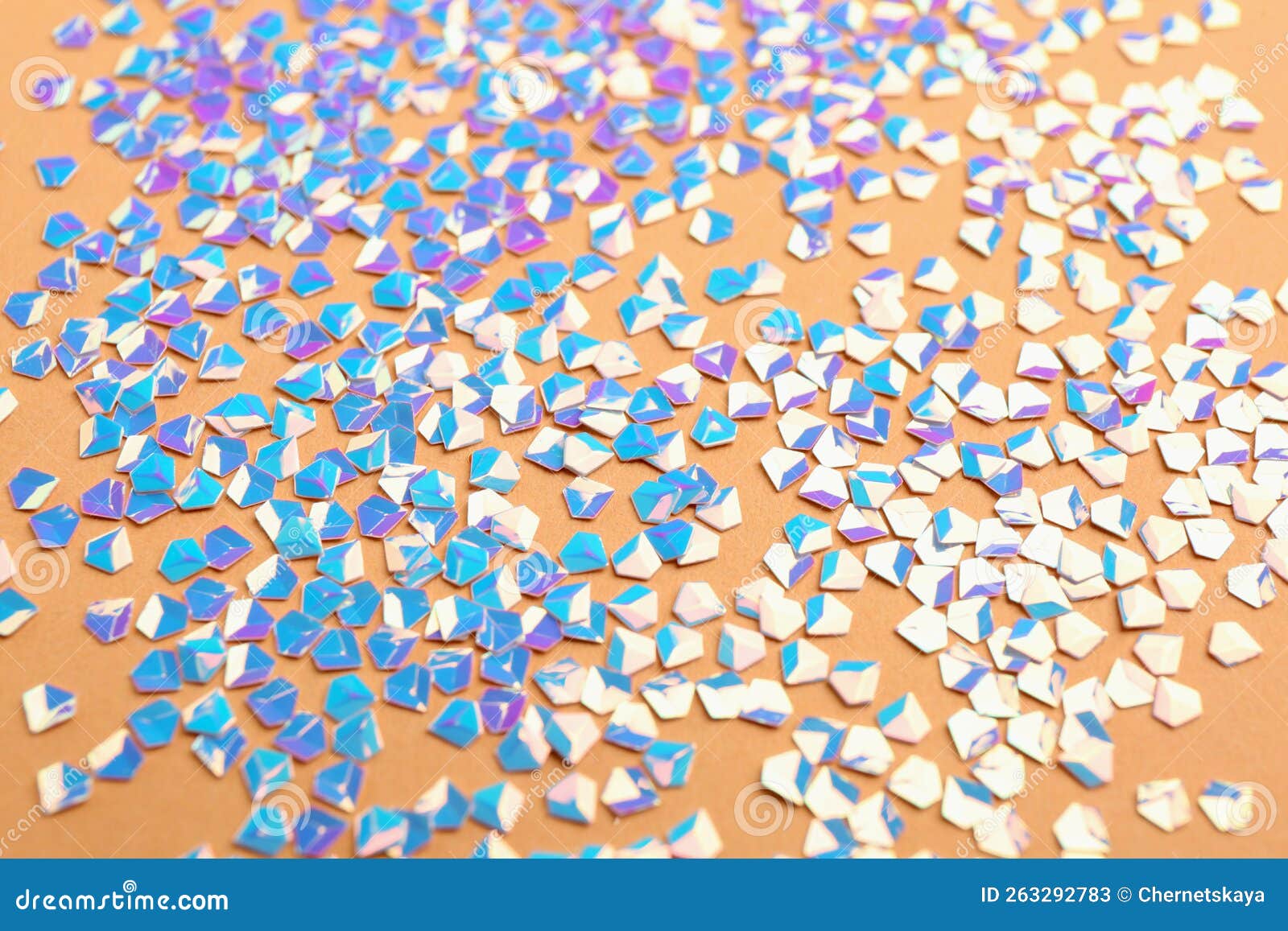 Shiny Bright Light Blue Glitter on Beige Background Stock Image - Image ...