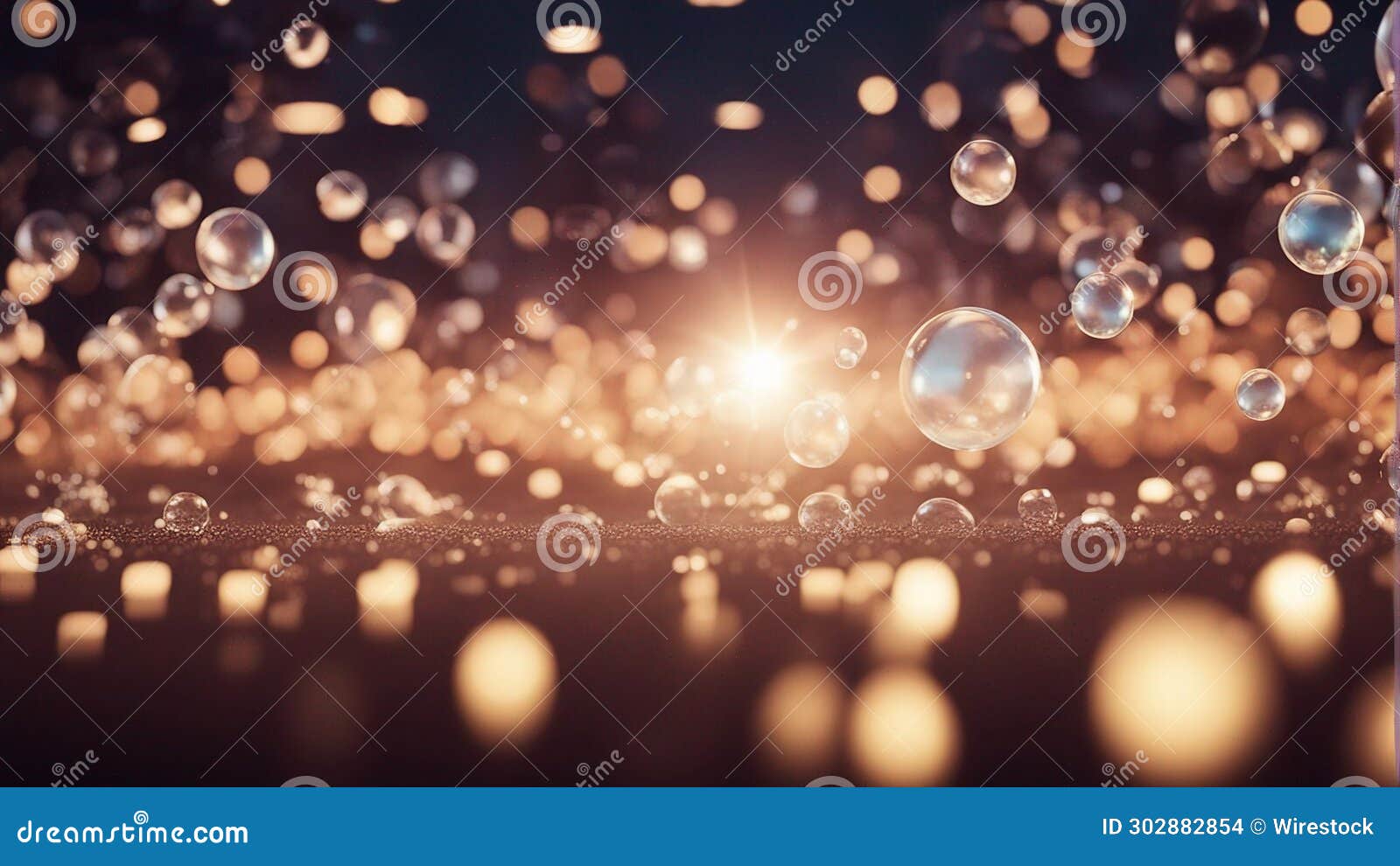 Shiny Bubbles on a Black Surface in Front of a Spotlight Stock Photo ...