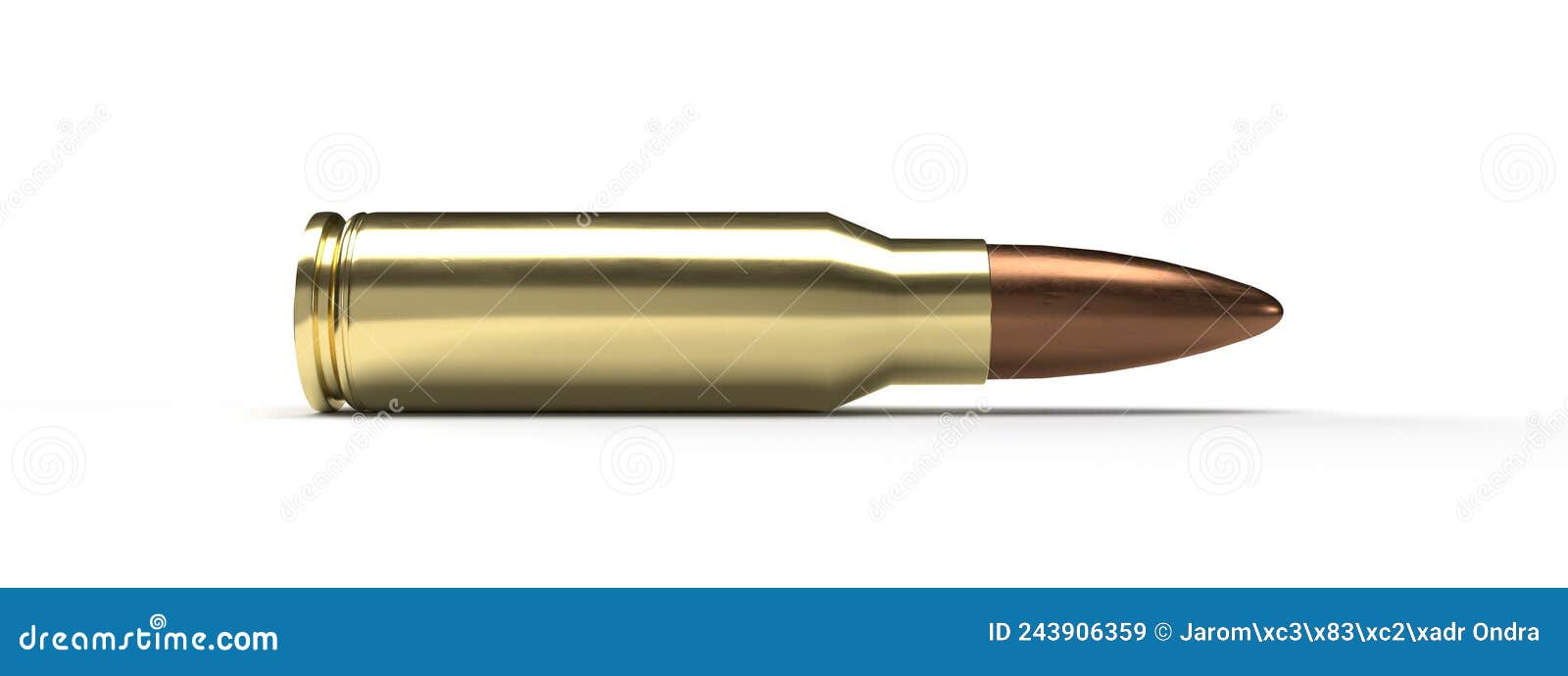 Shiny Bullet on a White Background. Stock Illustration - Illustration ...