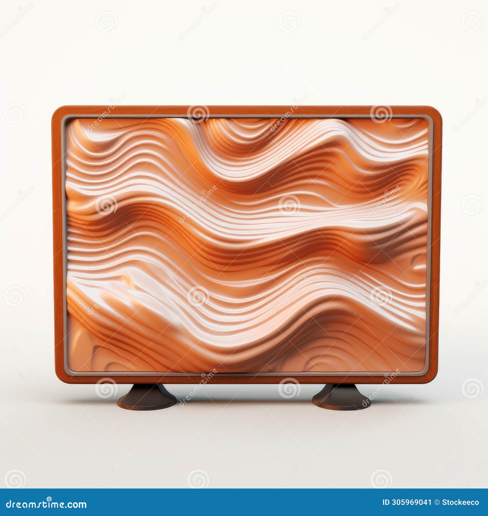 Shiny Bumpy Orange Television with Densely Textured Wave Pattern Stock ...