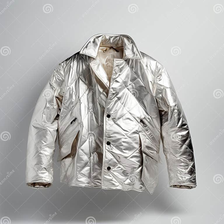 Shiny Bumpy Texture Jacket Against Solid White Background Image Stock ...