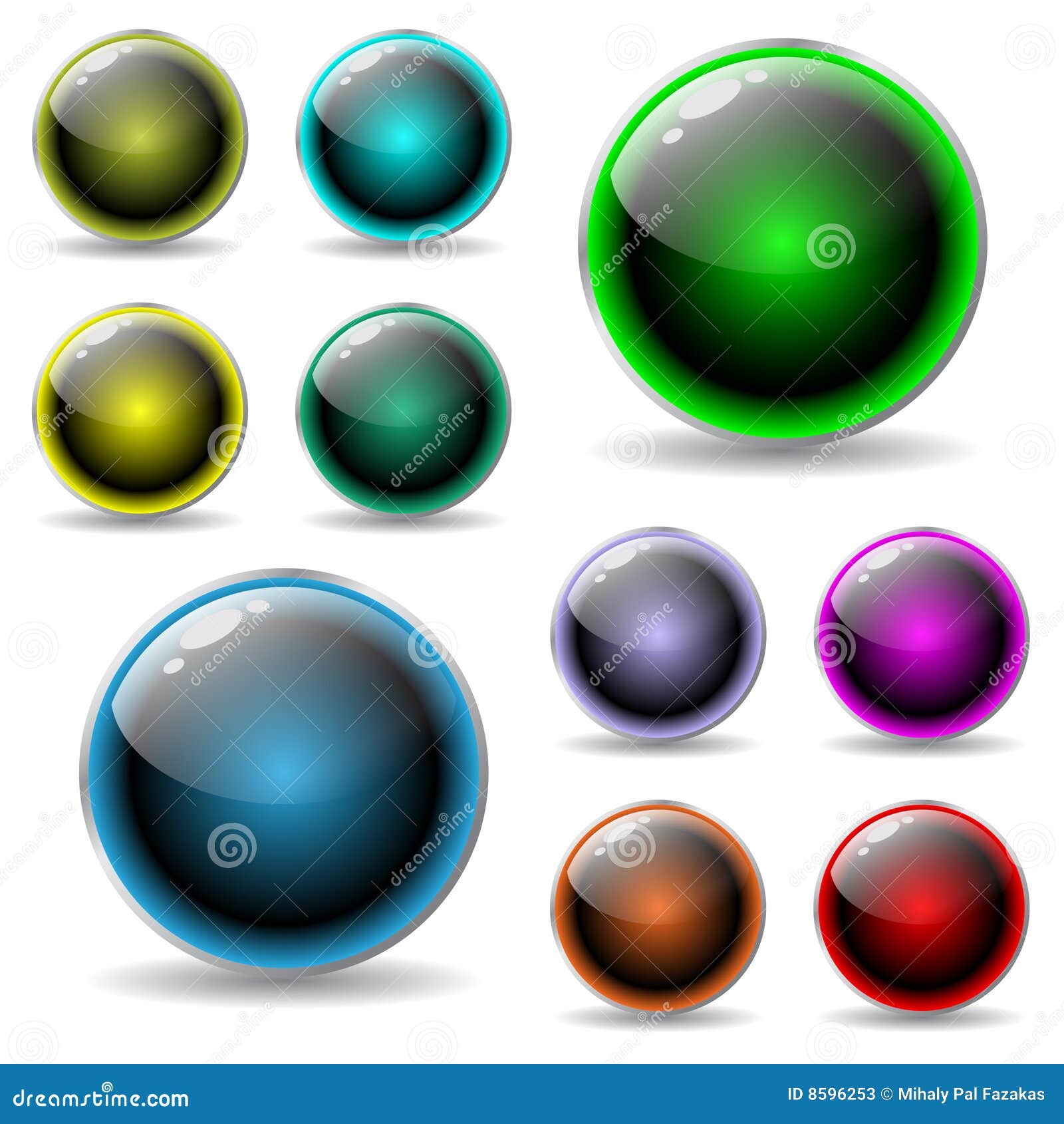 Shiny buttons stock vector. Illustration of ball, green - 8596253