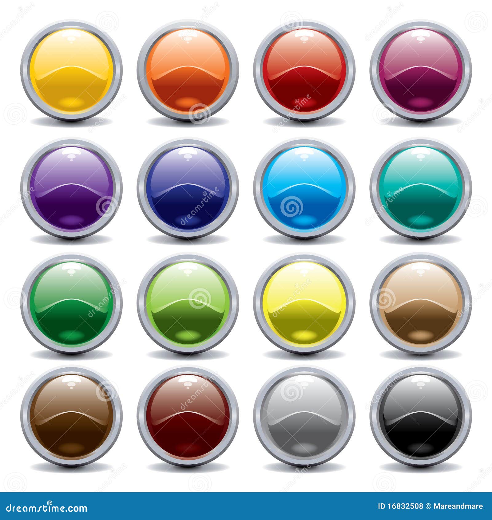 Shiny Buttons In Different Colours Vector Illustration | CartoonDealer ...