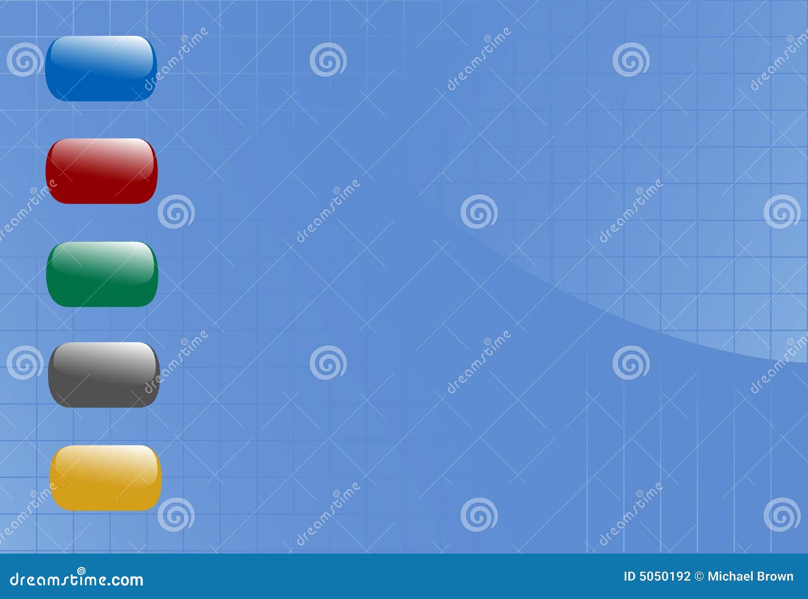 Shiny Buttons Float on Blue Grid Background Stock Vector - Illustration ...